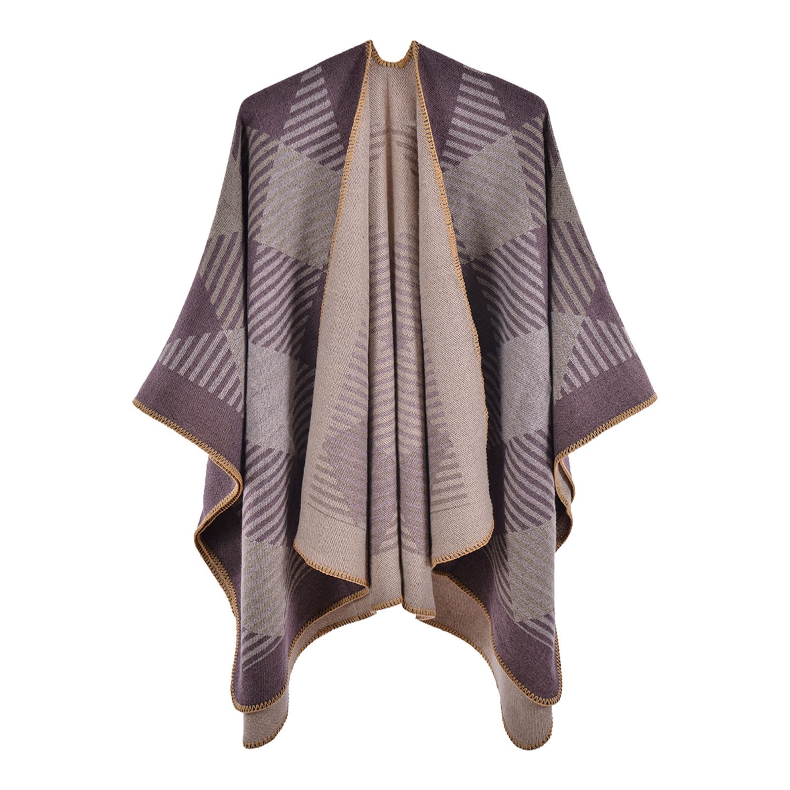 CILENON Plus Size Cardigan Women's Travel Plaid Shawl Wraps Open Front ...