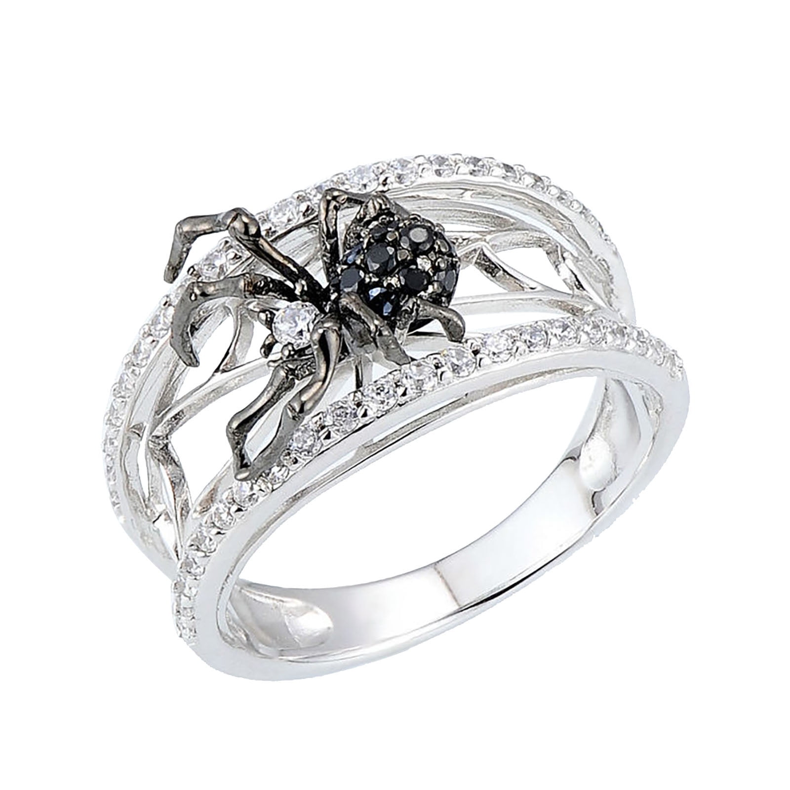 CILENON Rings for Women Non Tarnish Copper Ring Creative Three ...
