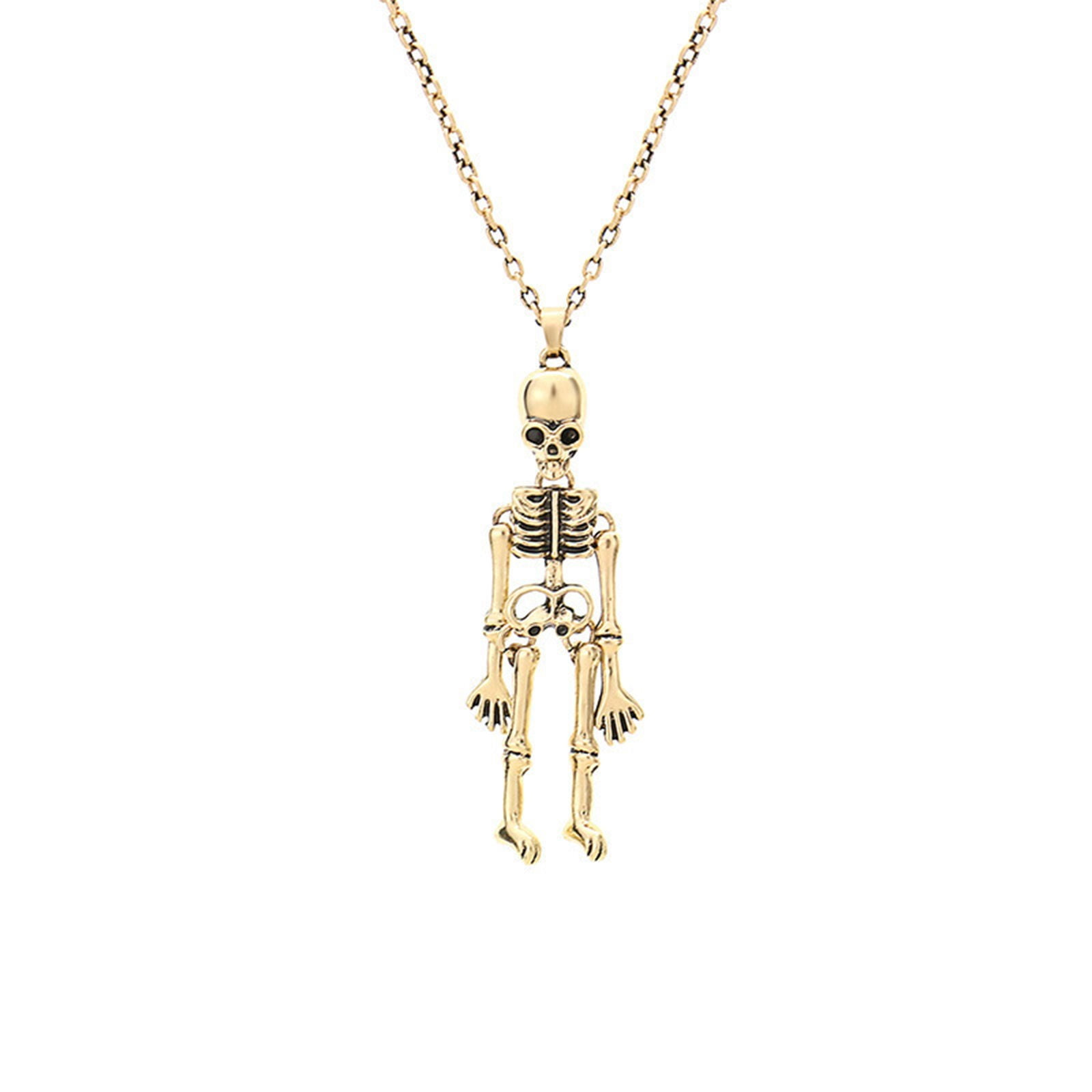 CILENON Skeleton Pendant Necklaces Punk Gothic Necklace Jewelry ...