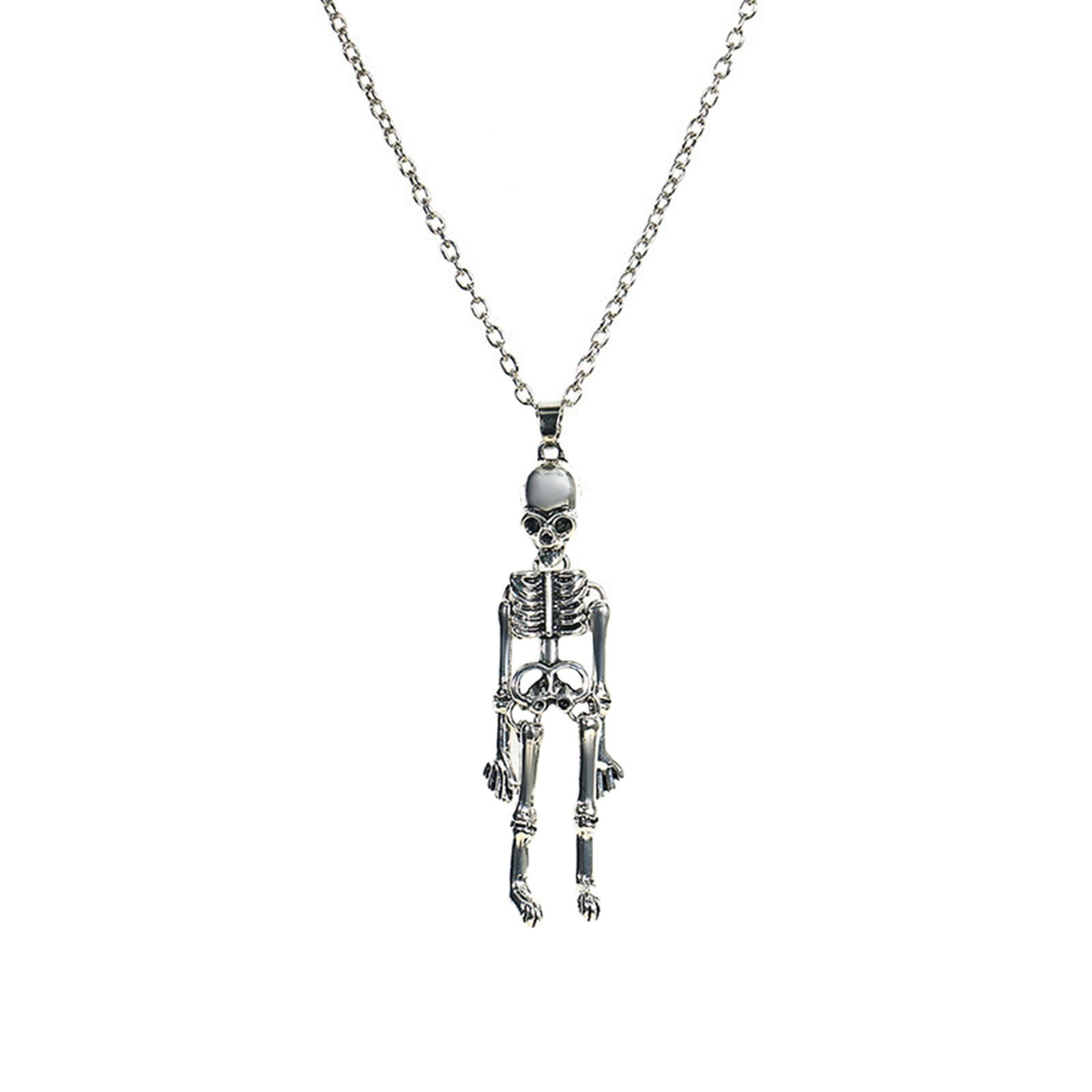 CILENON Skeleton Pendant Necklaces Punk Gothic Necklace Jewelry ...