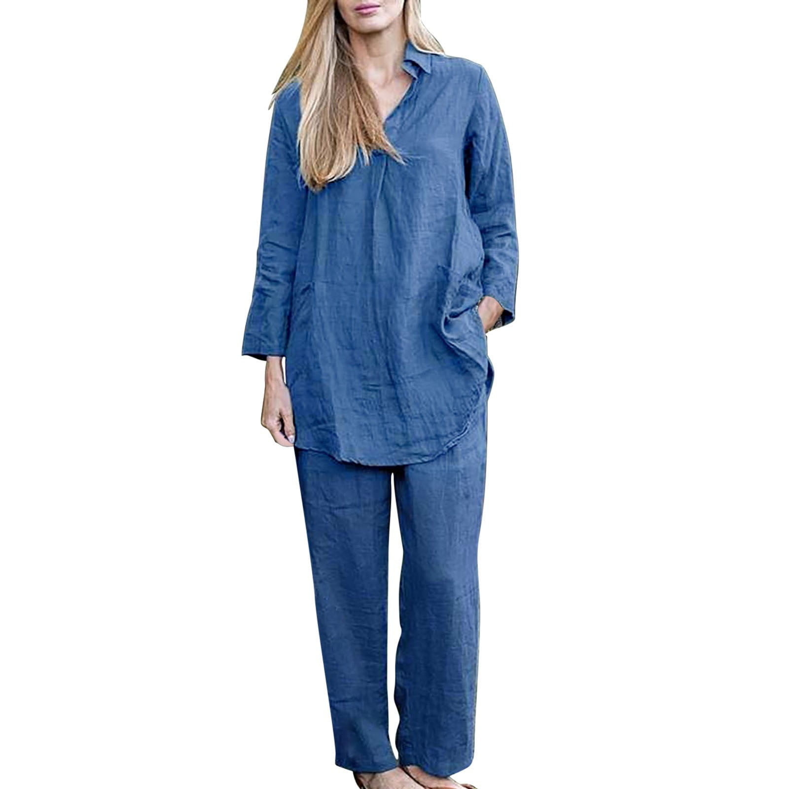 CILENON Terry Cloth Sets for Women Clothing Ladies Loose Lapel Long ...