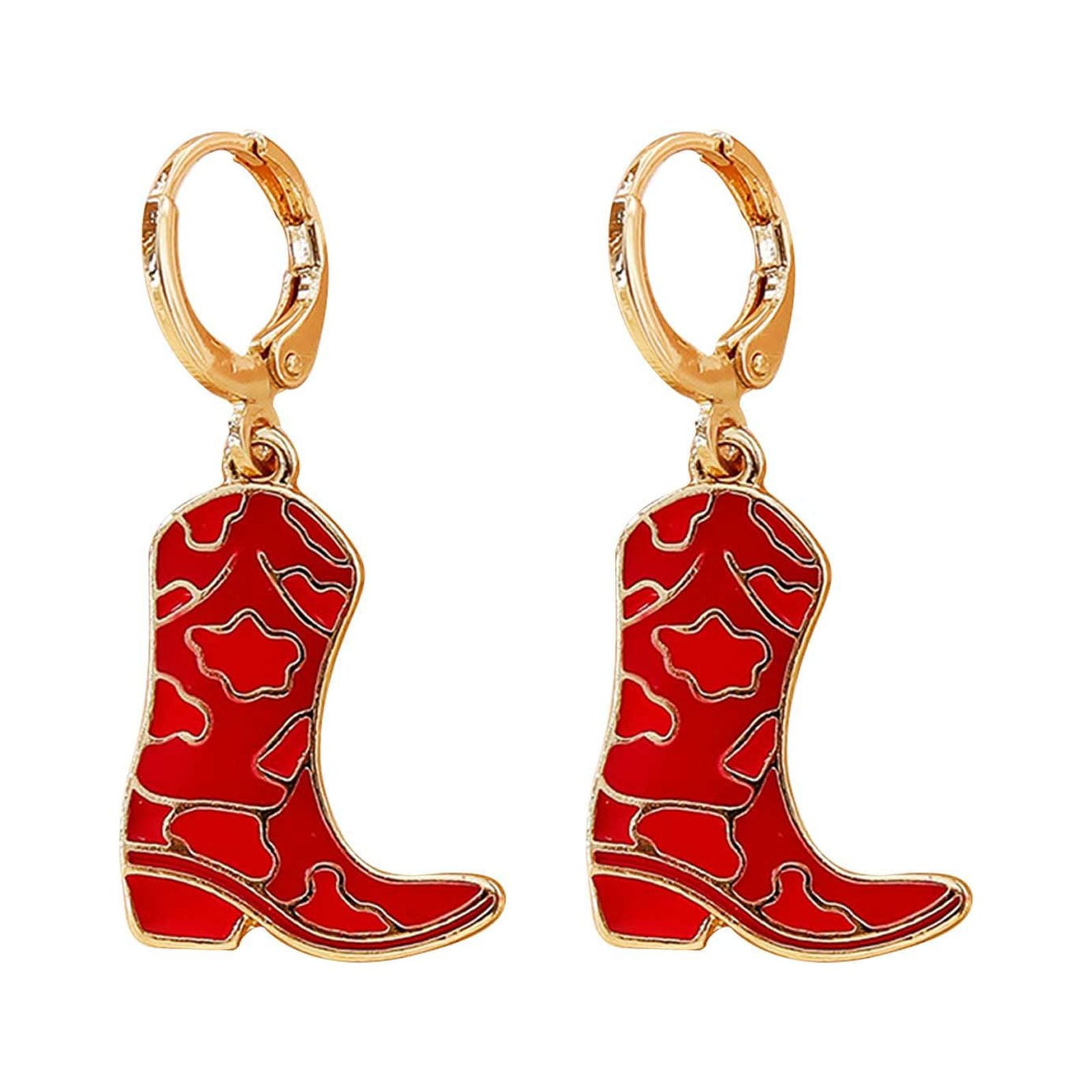 CILENON Women Enamel Western Cowboy Boots Earrings Cowboy Pendant ...