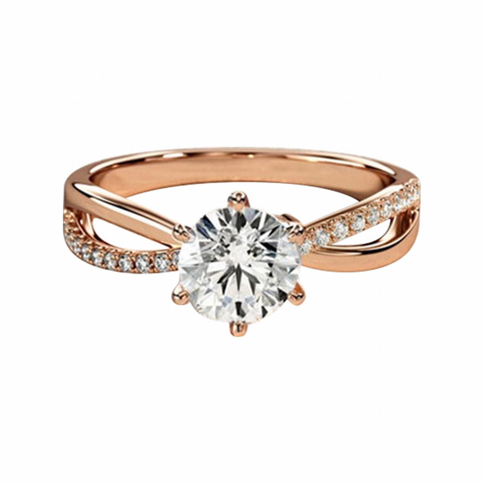 CILENON Womens Jewelry Fine Jewelry Ring Round Hearts Arrows Cut ...