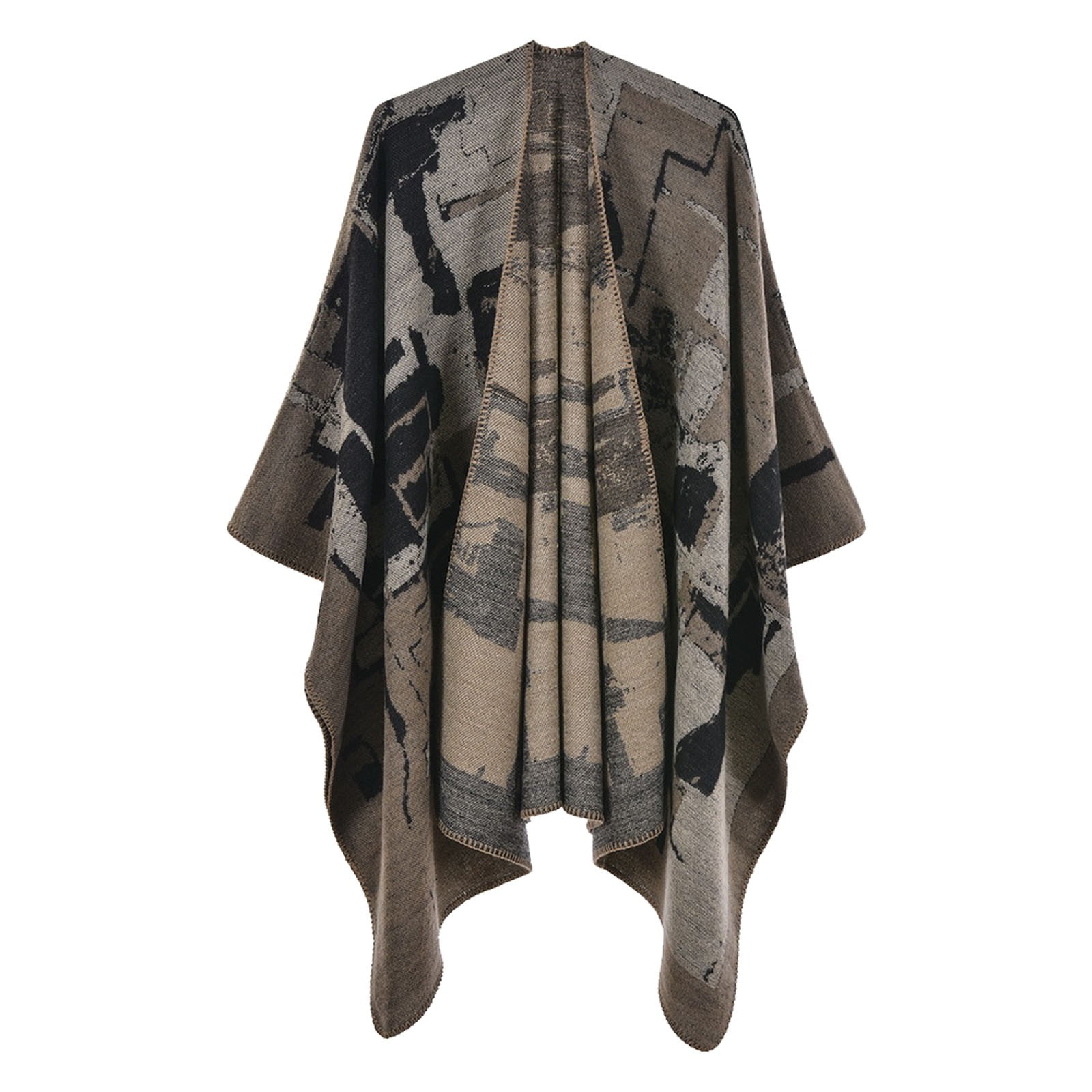 CILENON Womens Shirts Trendy Women's Travel Plaid Shawl Wraps Open Front Poncho Cape Warm ...