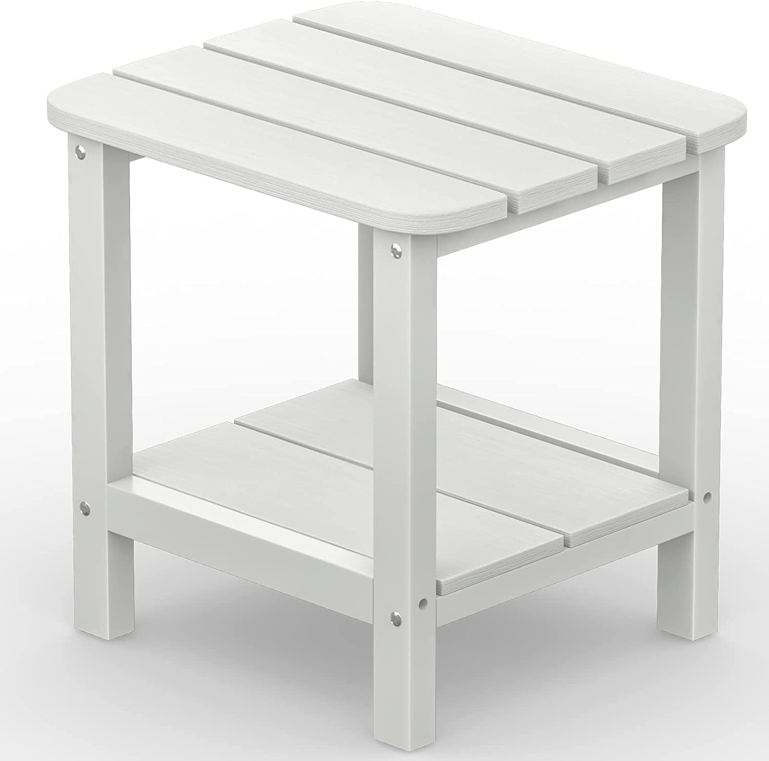 CILJKU Adirondack Side Table – Outdoor Rectangular End Table, Double Deck, Weather-Resistant ...
