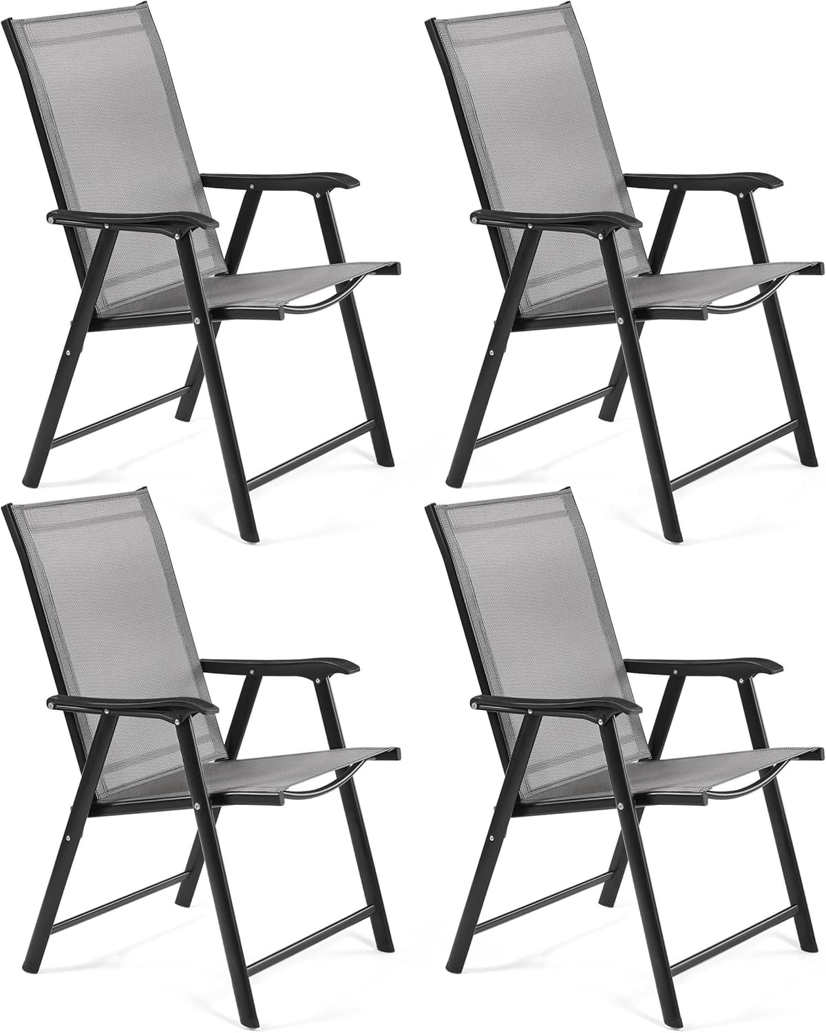 CILJKU Patio Dining Chairs Set of 2/4 with Armrests, Outdoor Folding ...