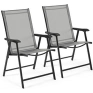Alden Design Set of 2 Outdoor Metal Dining Chairs with Armrests for ...
