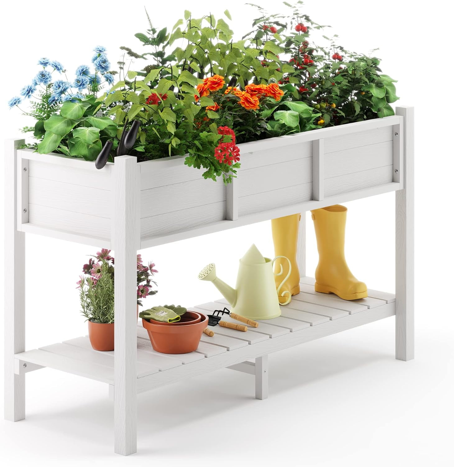 CILJKU Raised Planter Box with Legs, 47 * 18 * 29 in, Raised Garden Bed ...