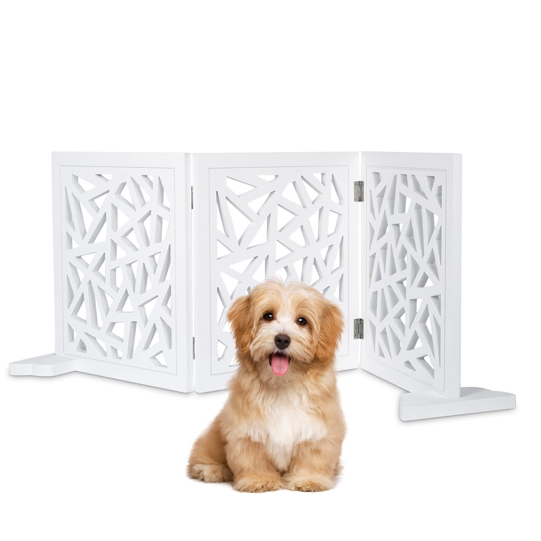 CILXGQLN Freestanding Pet Gate Dog Gate, 3-Panel Folding Puppy Gate ...