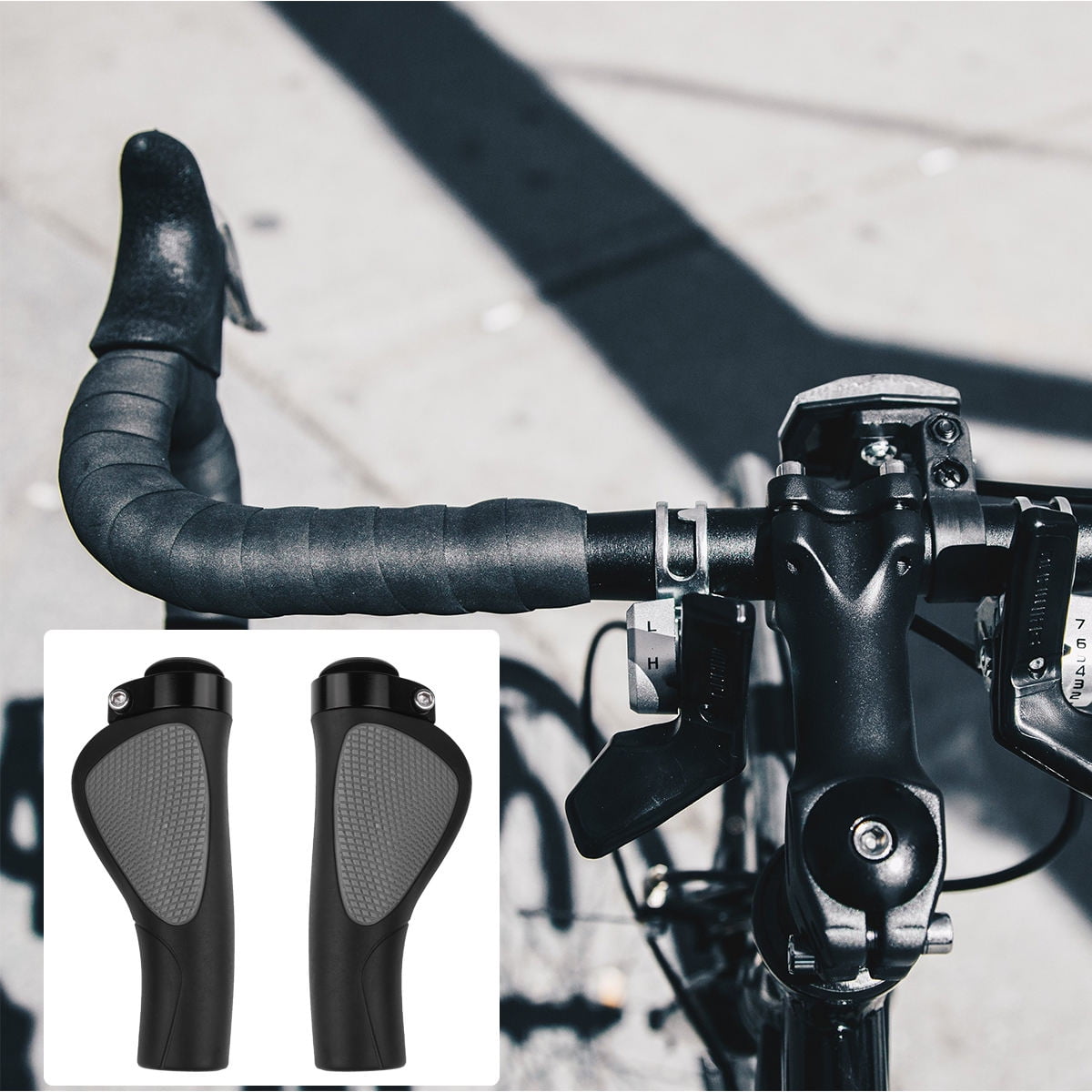 CIMAXIC 1 Pair Black Ergonomic Synthetic Material Handlebar Cover for ...