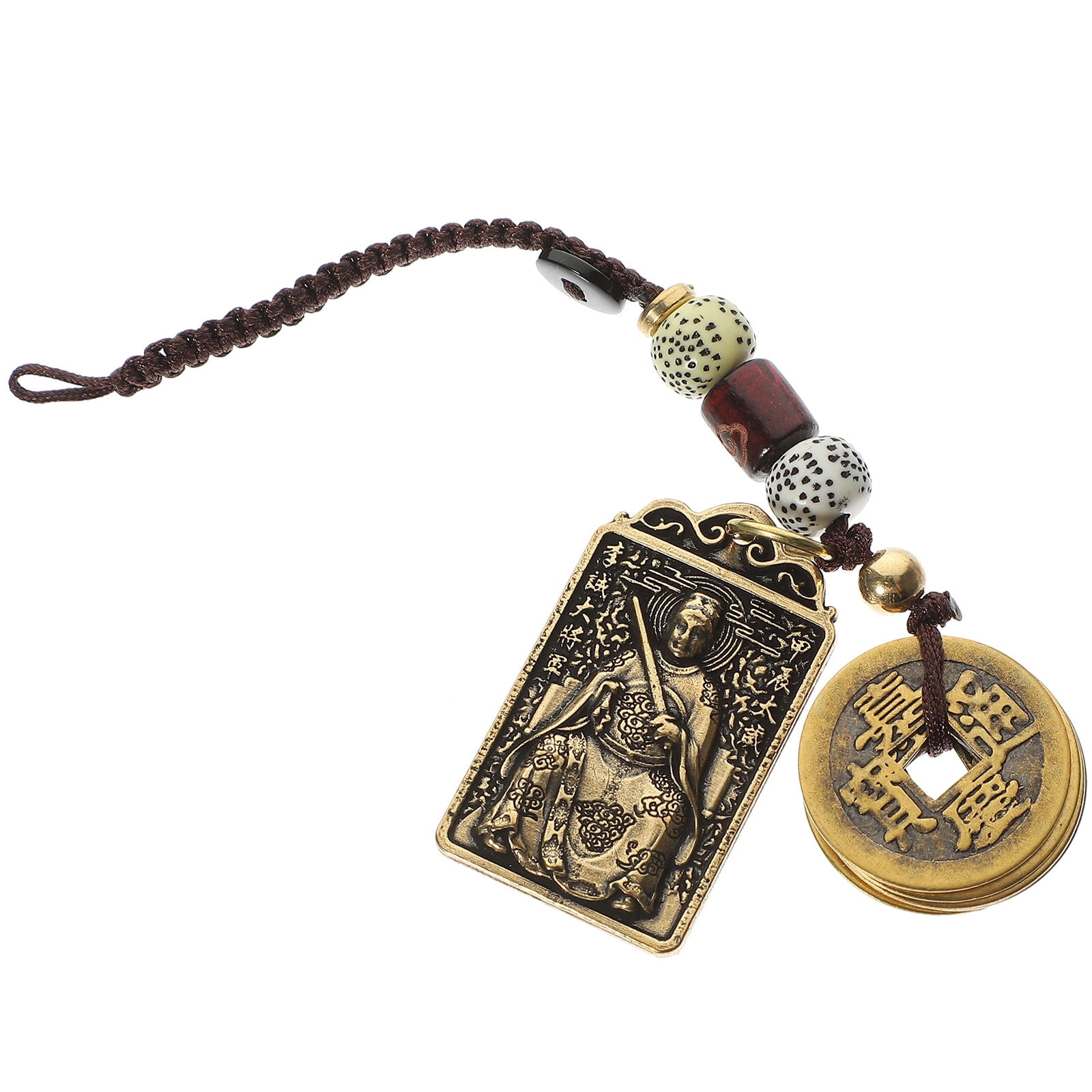 CIMAXIC 1 Pair Chinese pendant Taisui Card Keychain Brass for present ...