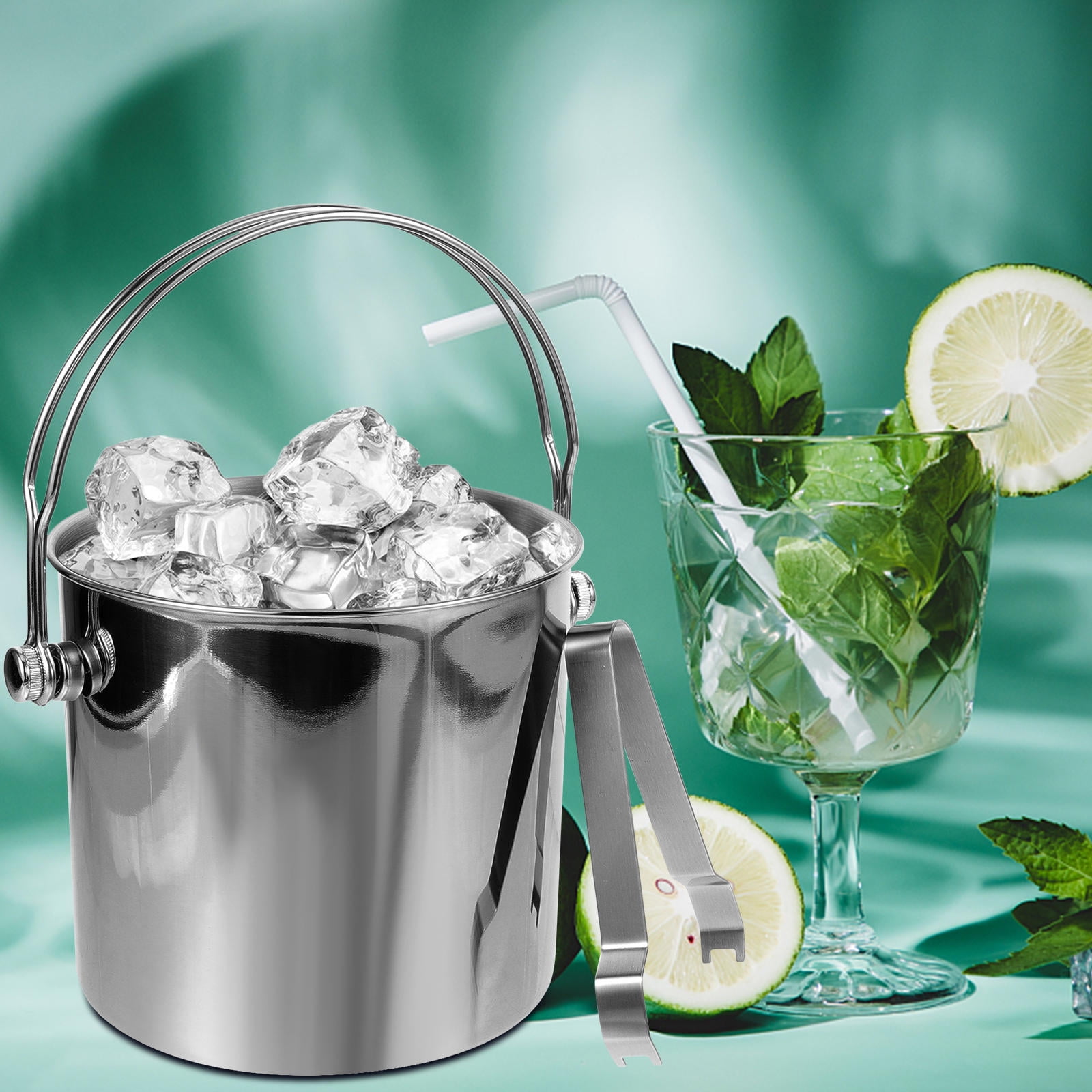 CIMAXIC Metal Ice Container for Hospitality Industry Cube Bucket 1 Set ...