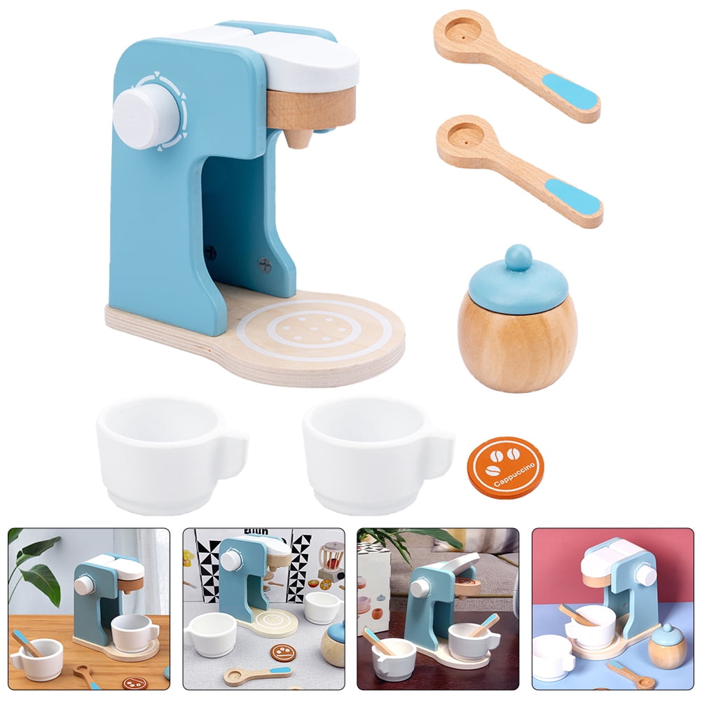 CIMAXIC 1 Set Wooden Coffee Maker Toy for Kids Kitchen Role Play ...