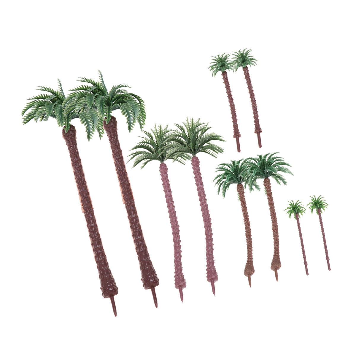 CIMAXIC Green Mini Artificial Palm Trees Set of 10 for Indoor Micro ...