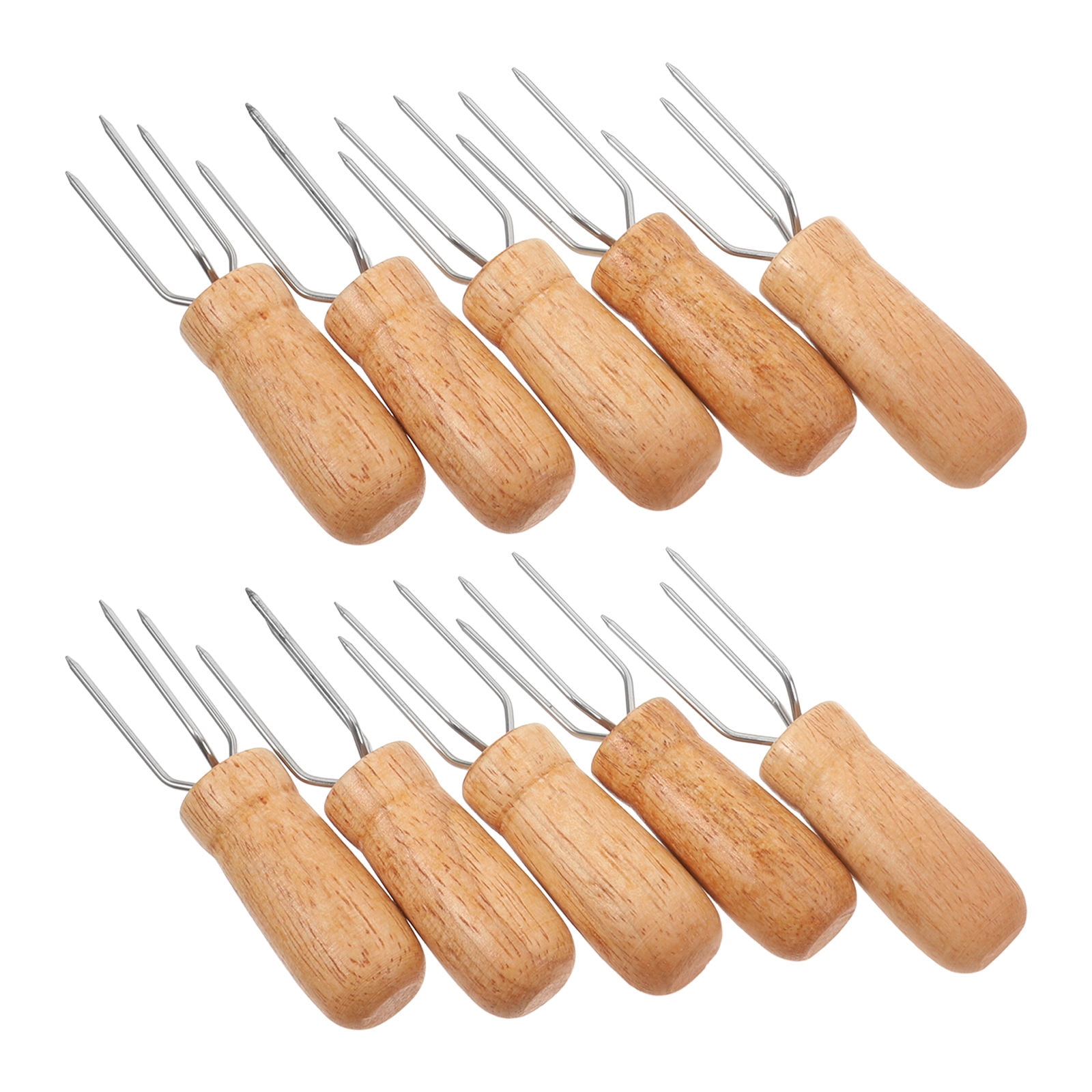 CIMAXIC Barbecue Forks Forks Wood Stainless Steel 10pcs for Grilling ...
