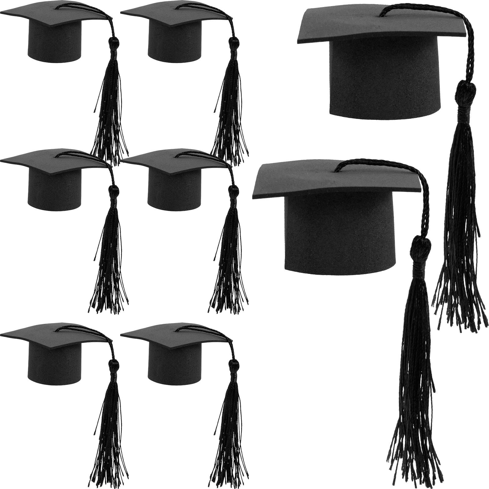CIMAXIC 10Pcs Graduation Cap Cake Decoration Square Black Non-Woven ...