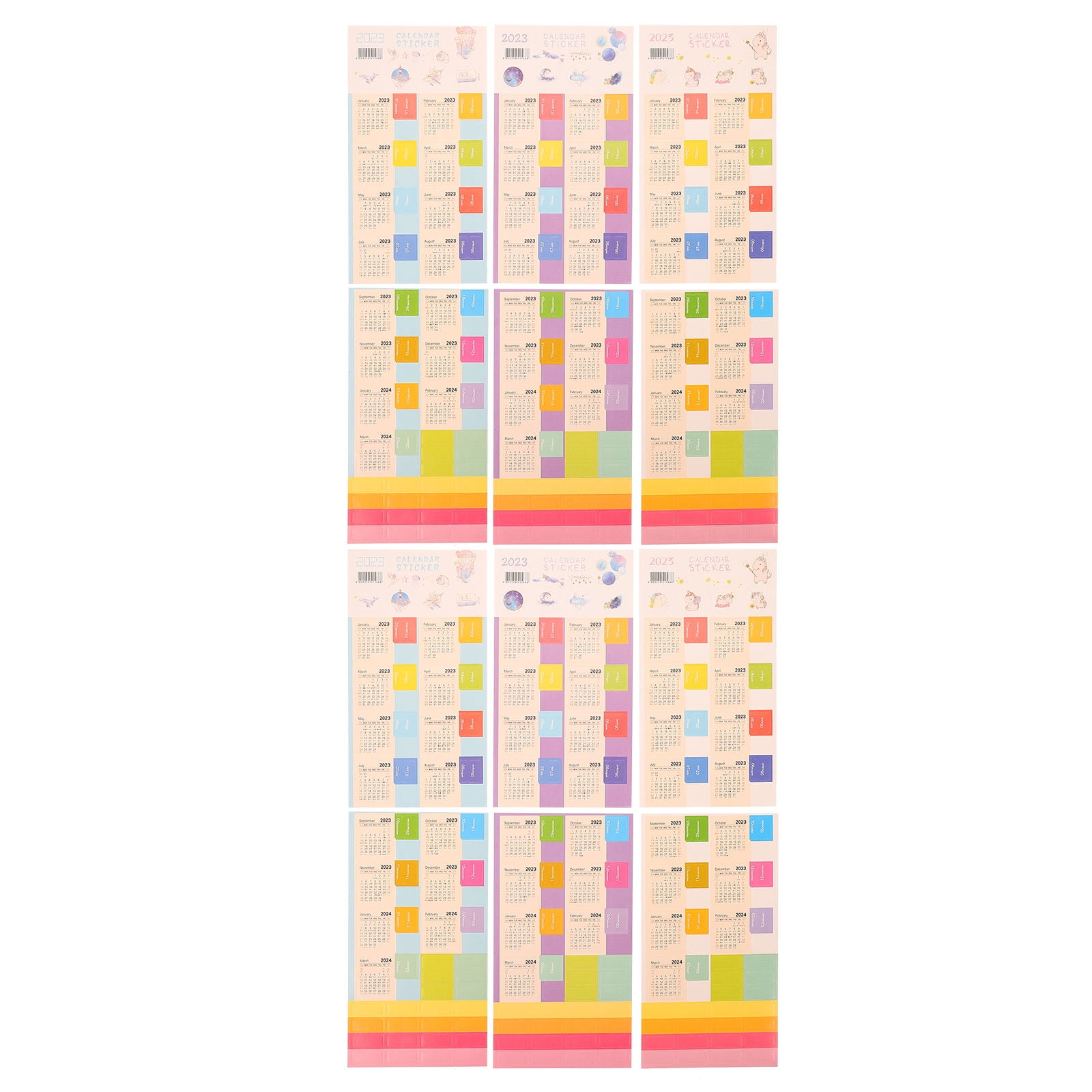 CIMAXIC 12 Sets Calendar Index Stickers Tabs for Planner Purple ...