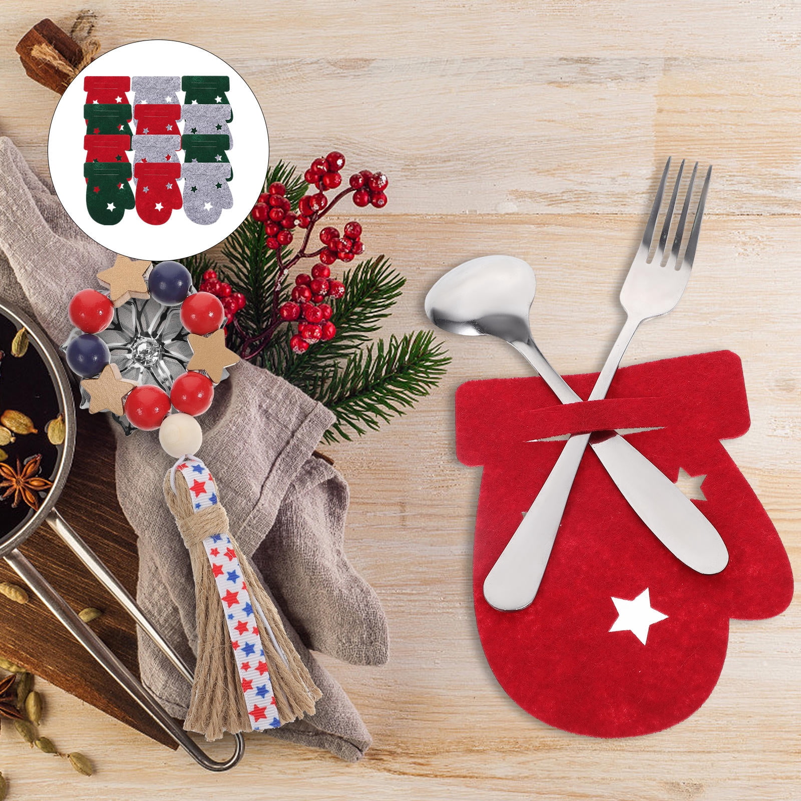 CIMAXIC 12Pcs Cutlery Holders Felt Rectangular For Christmas Party And ...