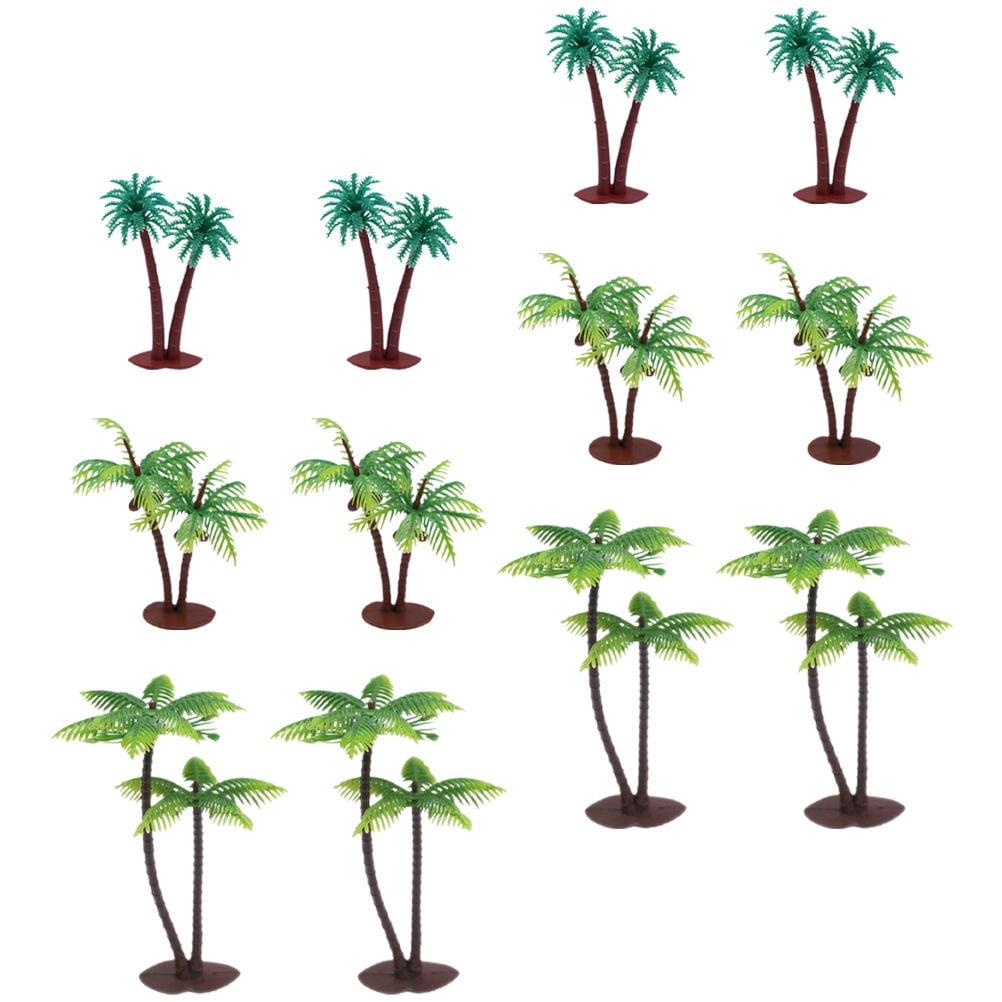 CIMAXIC 12Pcs Lifelike Miniature Palm Tree Model Coconut Palm Tree For ...