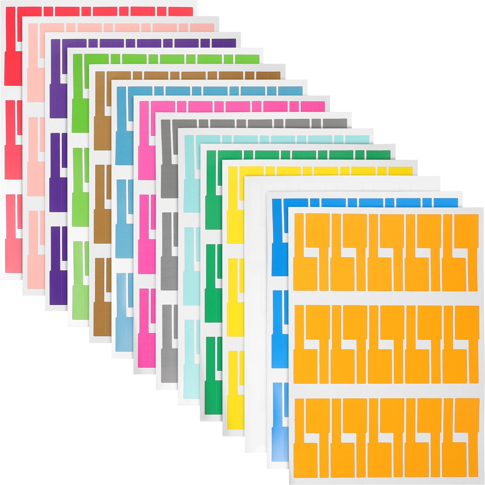 CIMAXIC Cord Label Stickers Assorted Color 14 Sheets A4 Size Synthetic ...