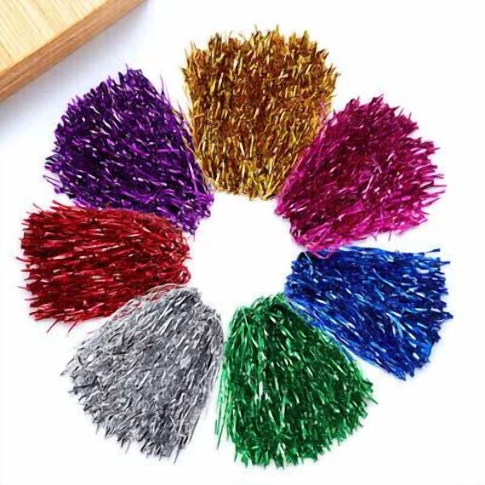 CIMAXIC 14Pcs Foil Pom Poms for Cheerleaders with Easy Grip Handles ...