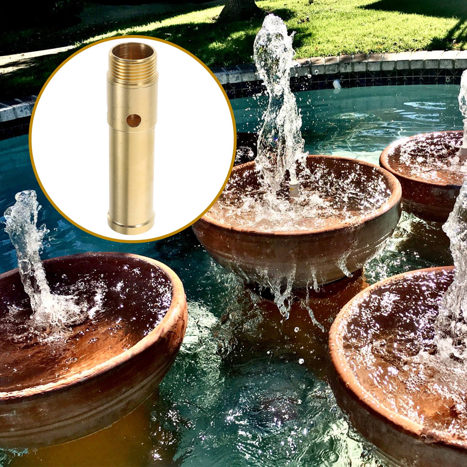 CIMAXIC Pond Sprinkler Fountain Sprayer Nozzle Copper Golden 1 Pcs ...