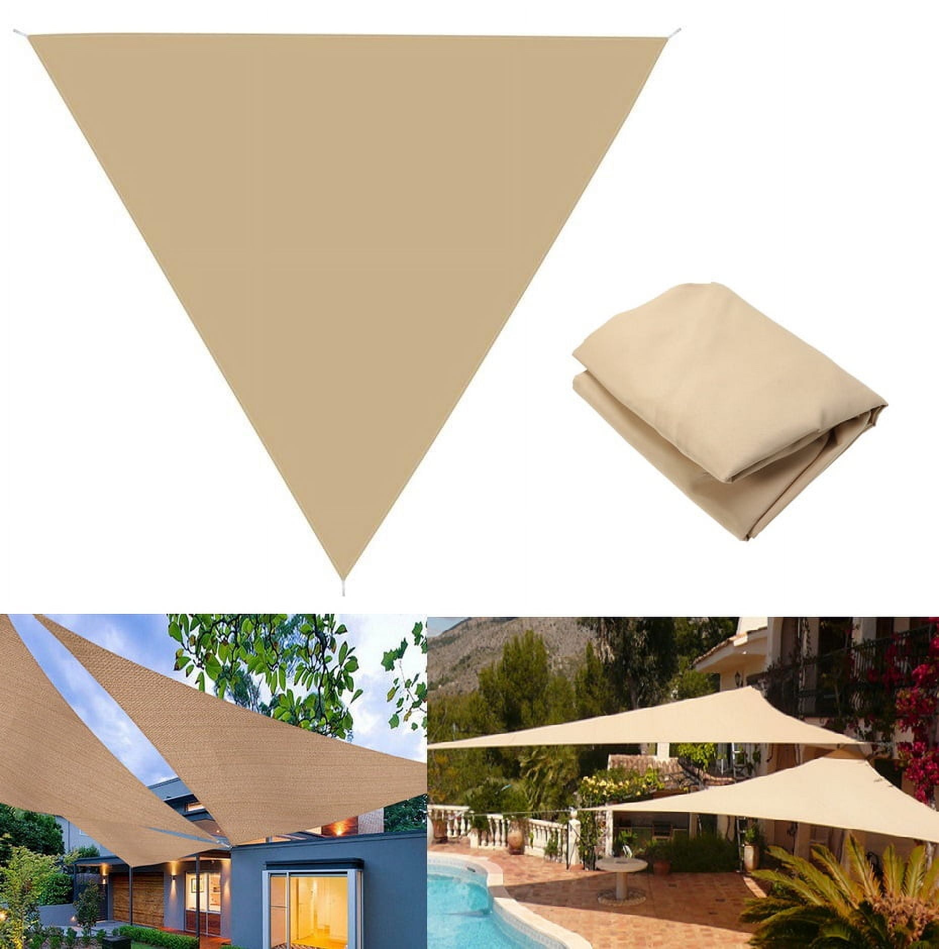 CIMAXIC 1Pcs Triangle Sun Shade Sail Waterproof 3.6X3.6X0.5In Polyester ...