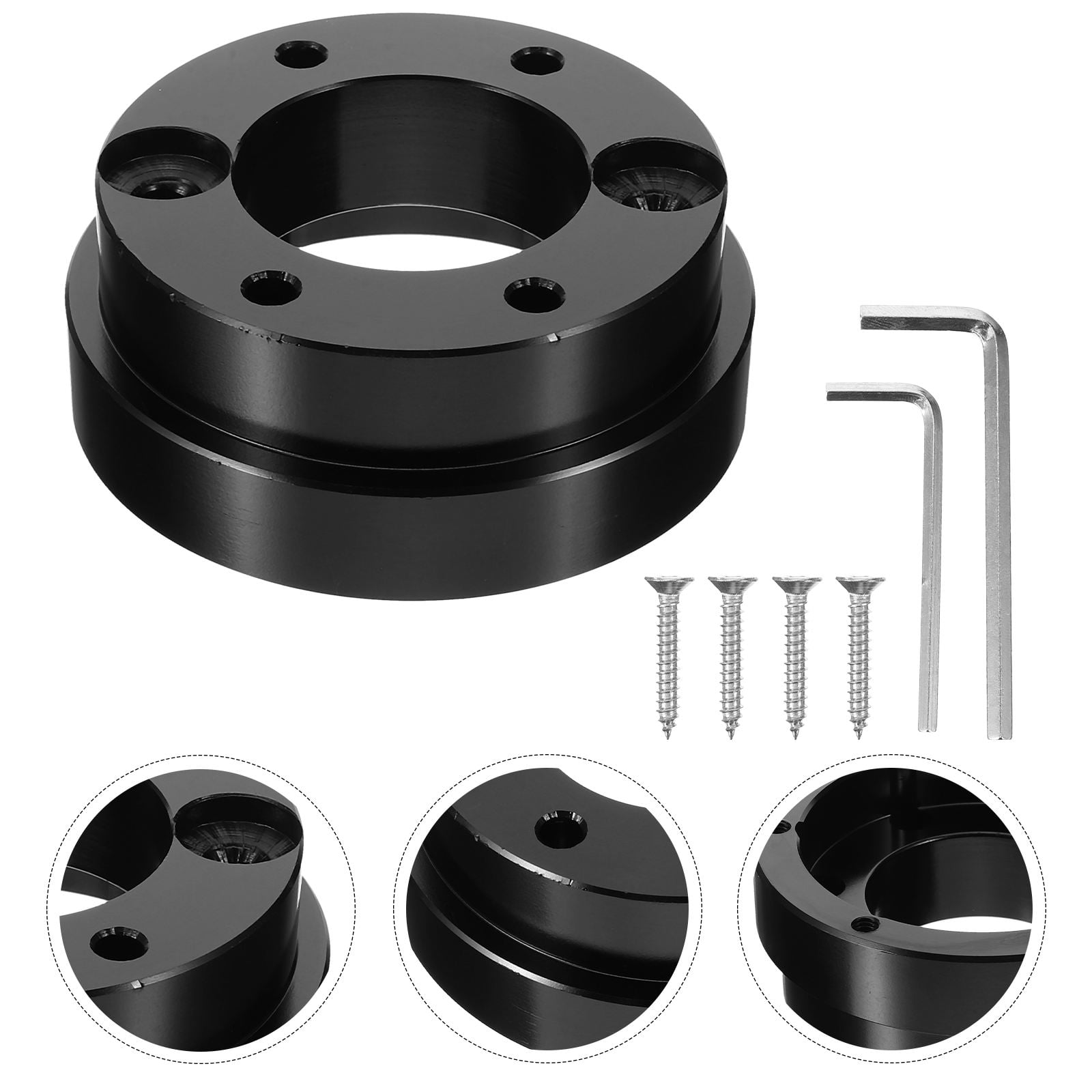 CIMAXIC 1Set Black Metal Steering Wheel Adapter Plate for Gaming and ...