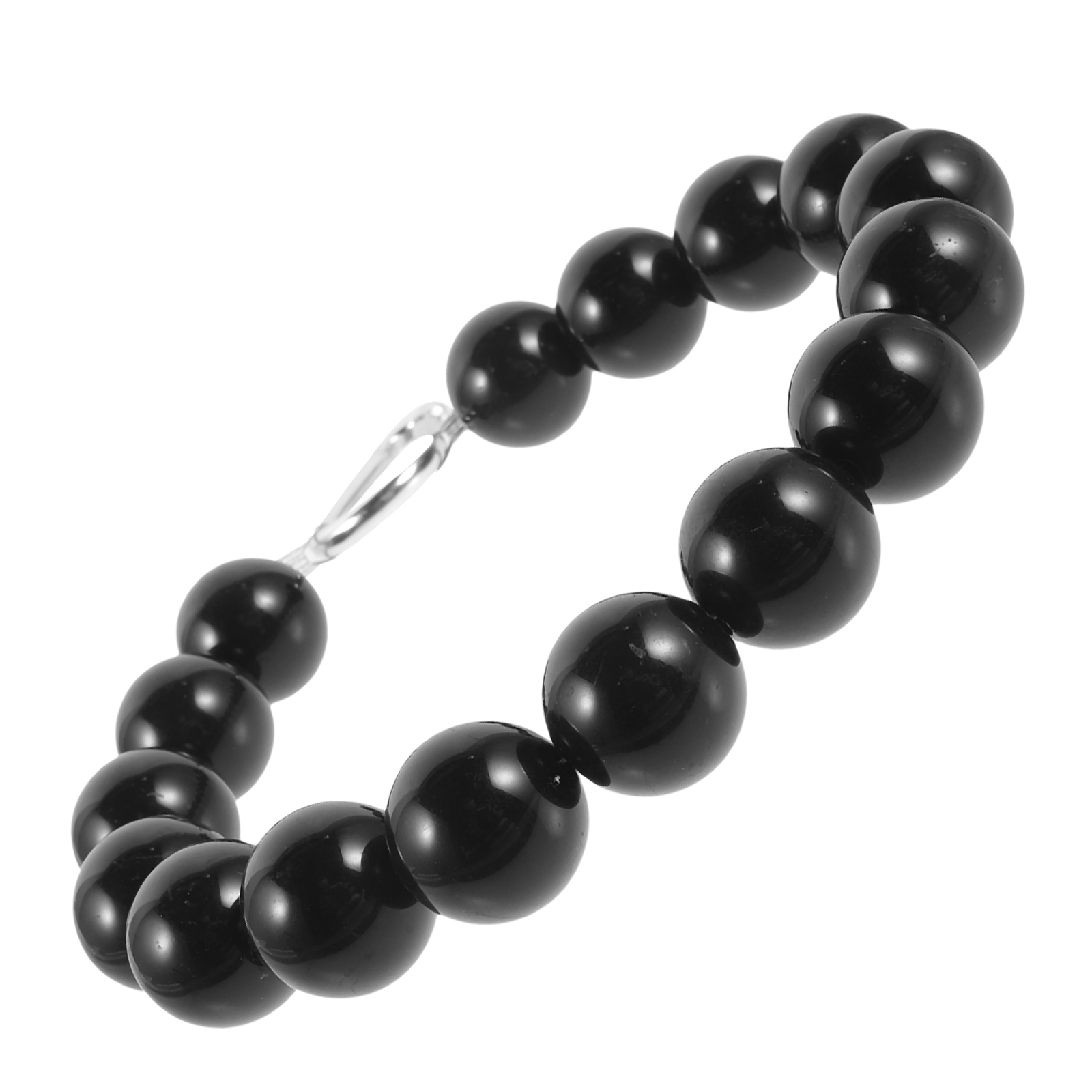 CIMAXIC 1Set Black PVC Stainless Steel Flagpole Beaded Retainer Ring ...