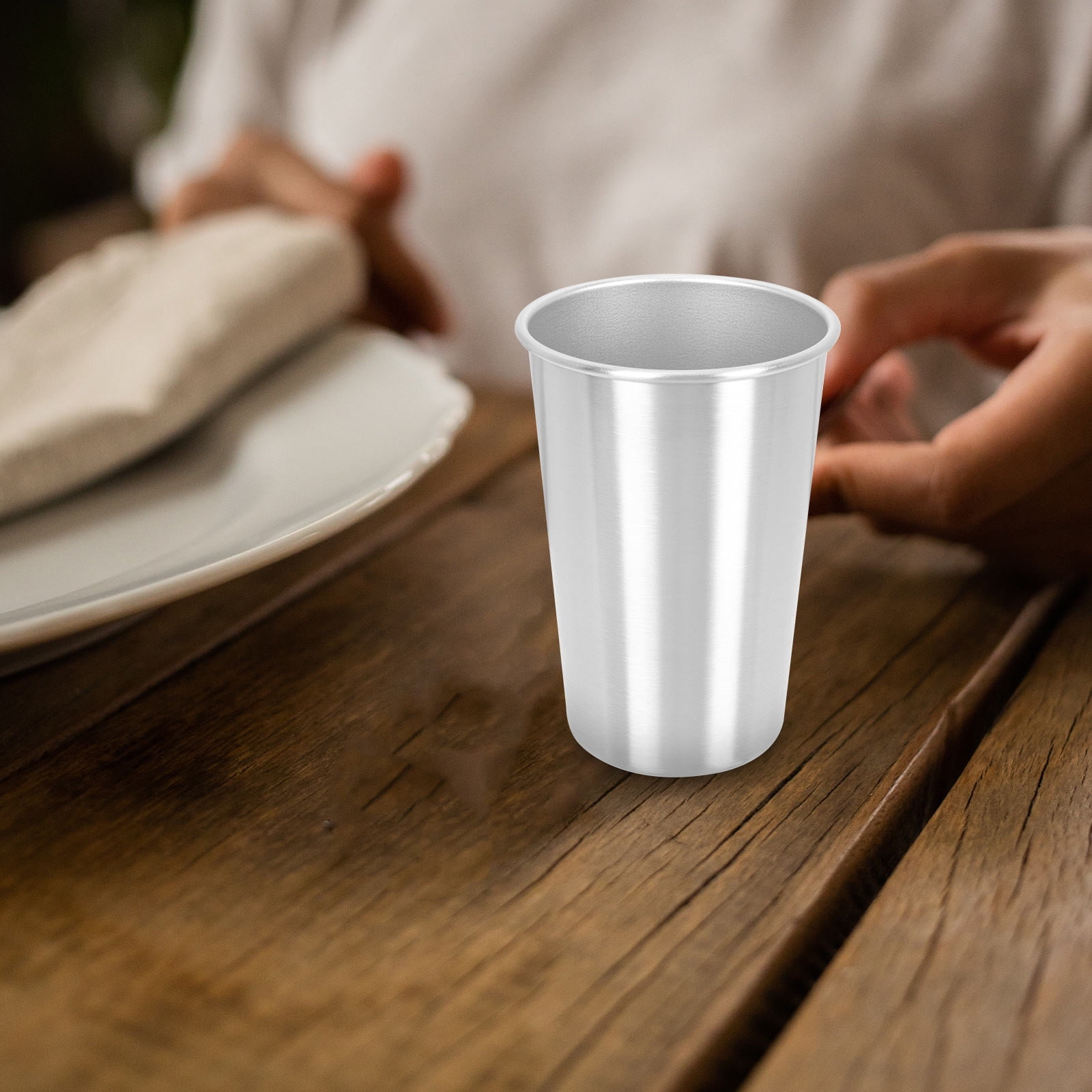 CIMAXIC 1Set Cute Water Cup for Friends Silver Cylindrical Stainless ...
