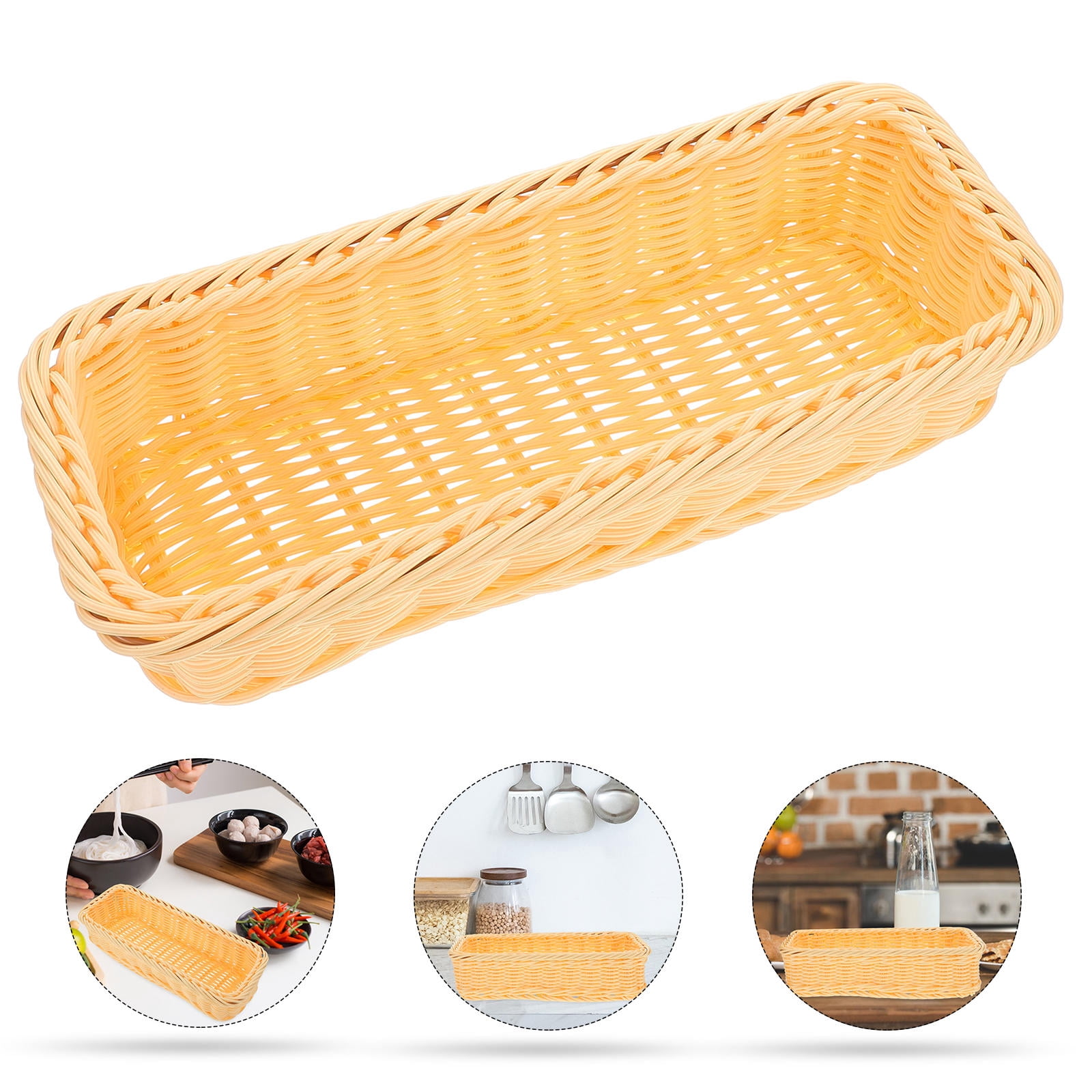 CIMAXIC 1Set Narrow Baskets For Storage Rattan Style 11.8x4.3x2.8in for ...