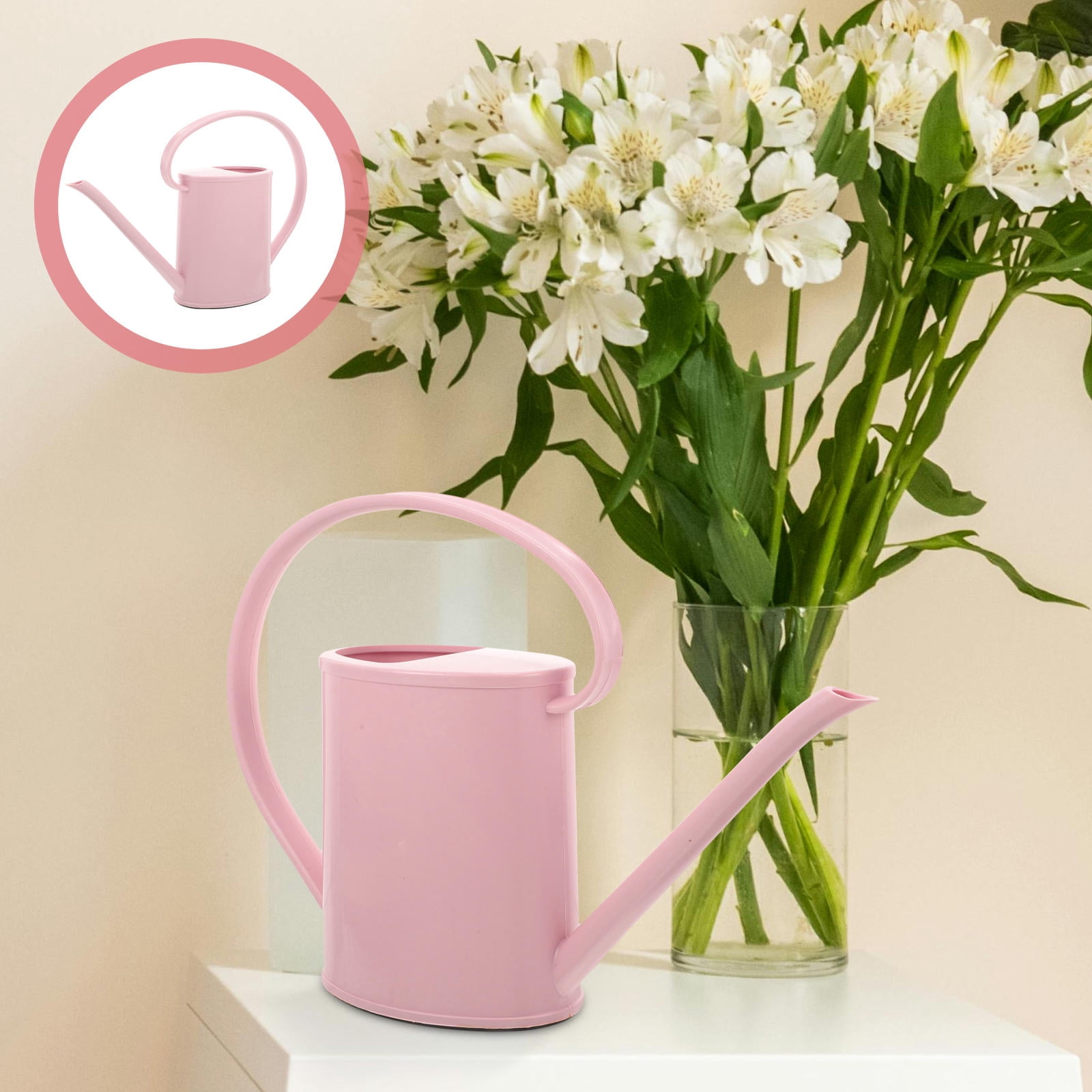 CIMAXIC Flower Watering Can Outdoor 1Set Long Spout Pink Plastic for ...