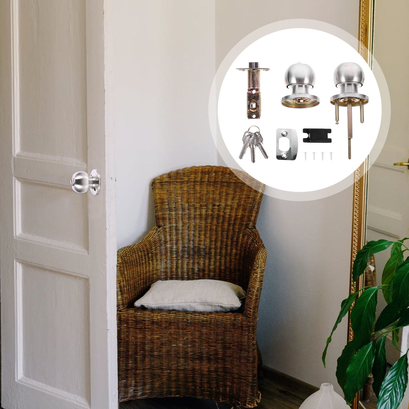 CIMAXIC 1set Household Door Lock Reliable Spherical Lock High Strength ...