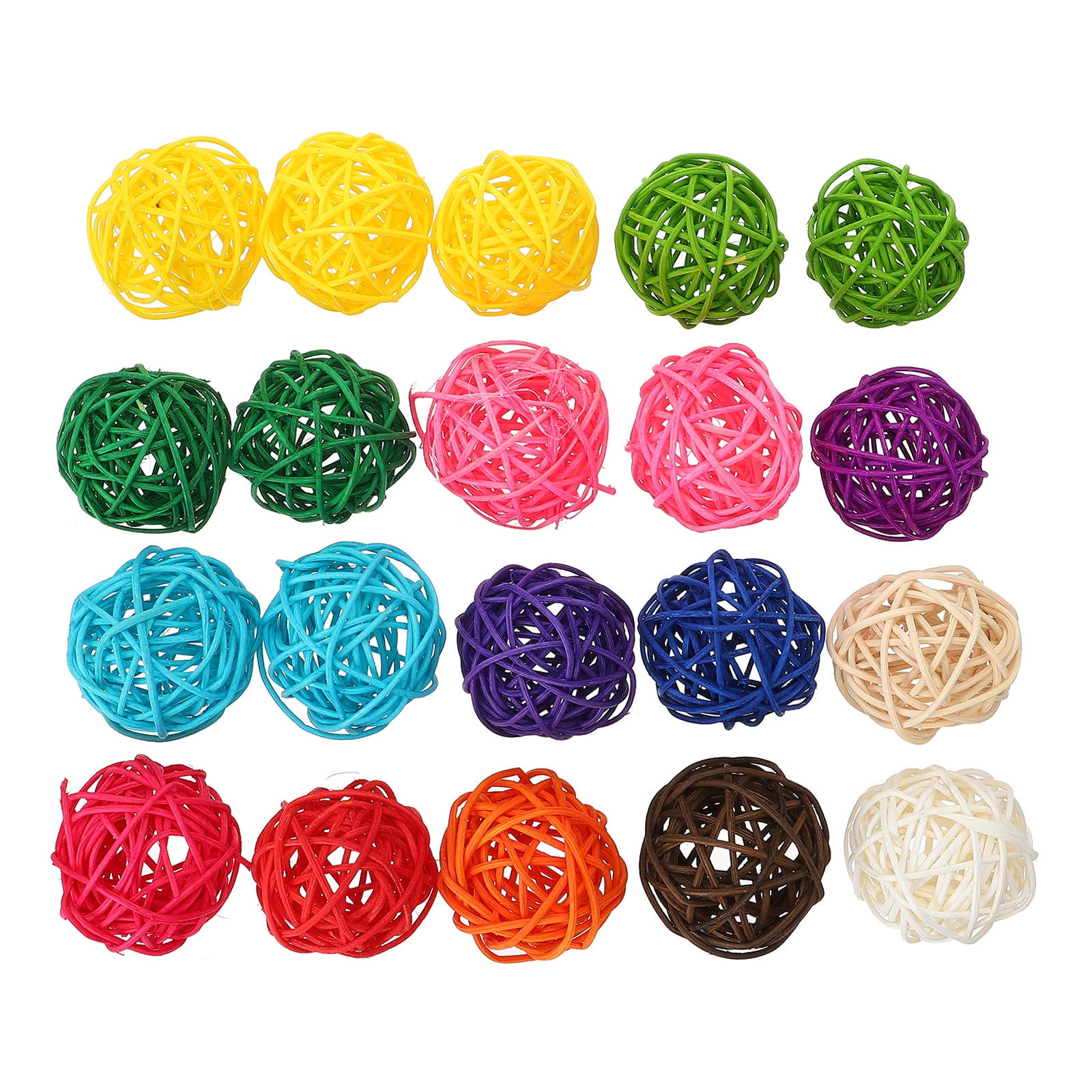 CIMAXIC 20Pcs Rattan Balls Assorted Color 1.97x1.97x1.97in Diy Craft ...