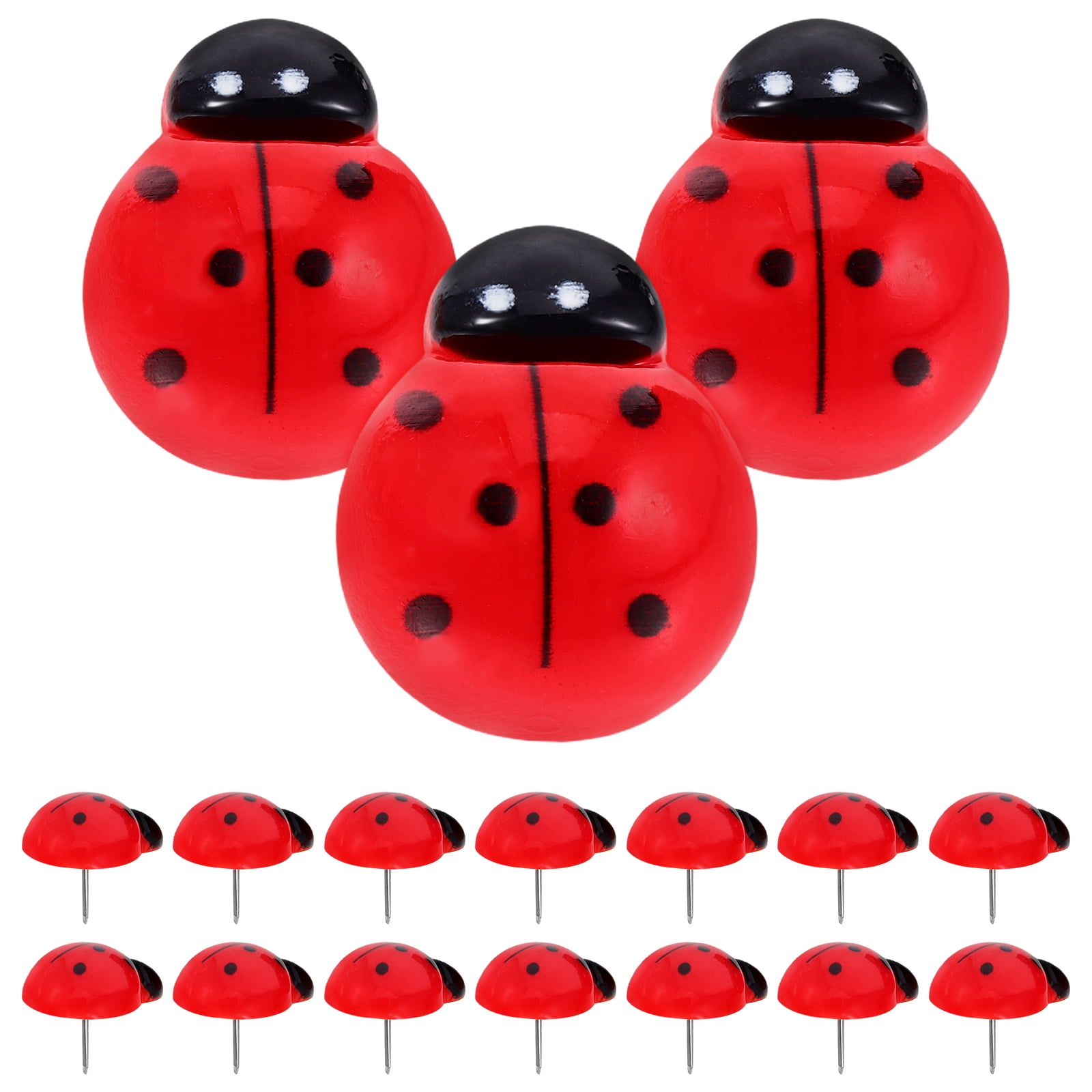 CIMAXIC 20Pcs Red Ladybug Thumb Tacks for Securing Photos Notes and ...