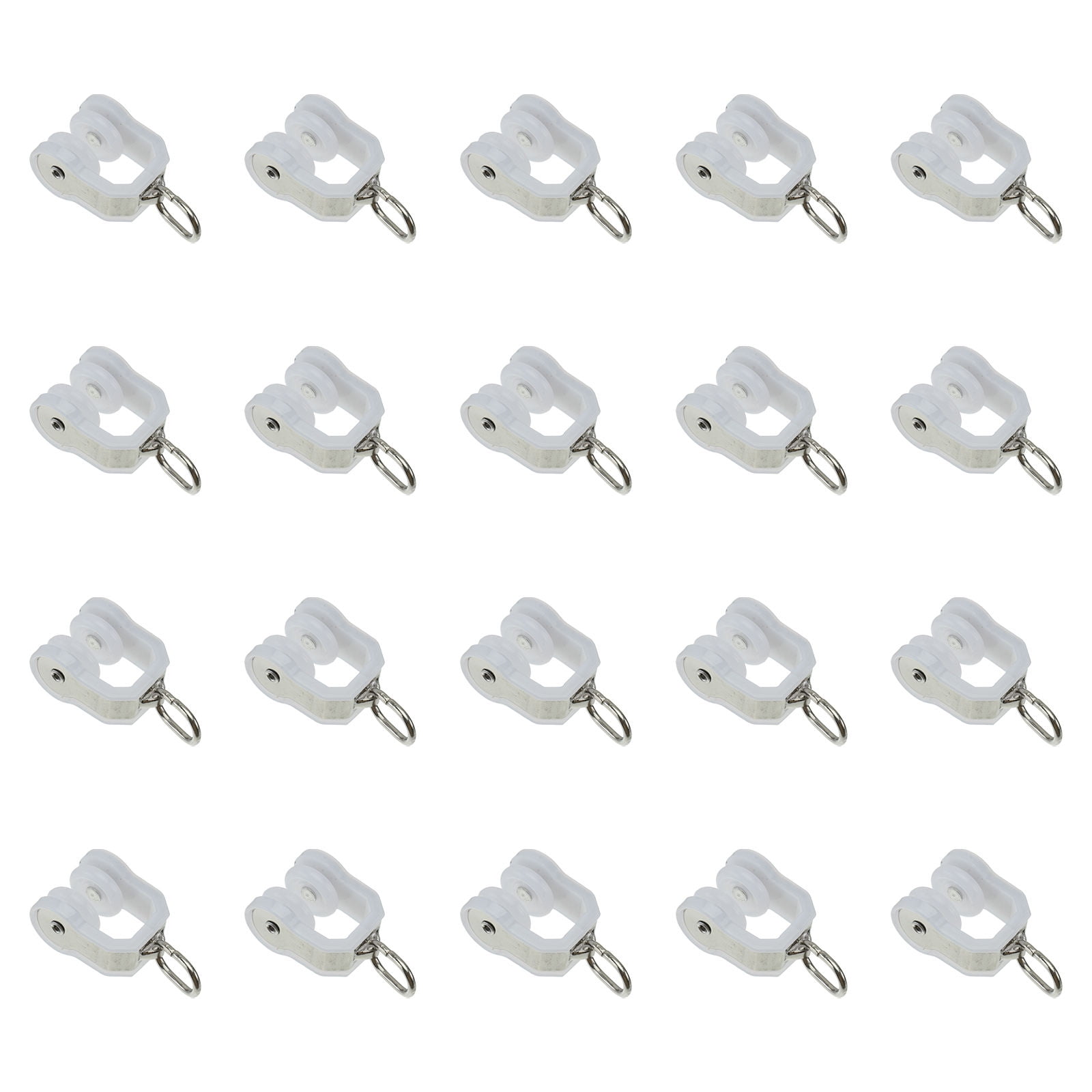CIMAXIC 20Pcs White Curtain Track Wheels Easy Install Curtain Hanging ...