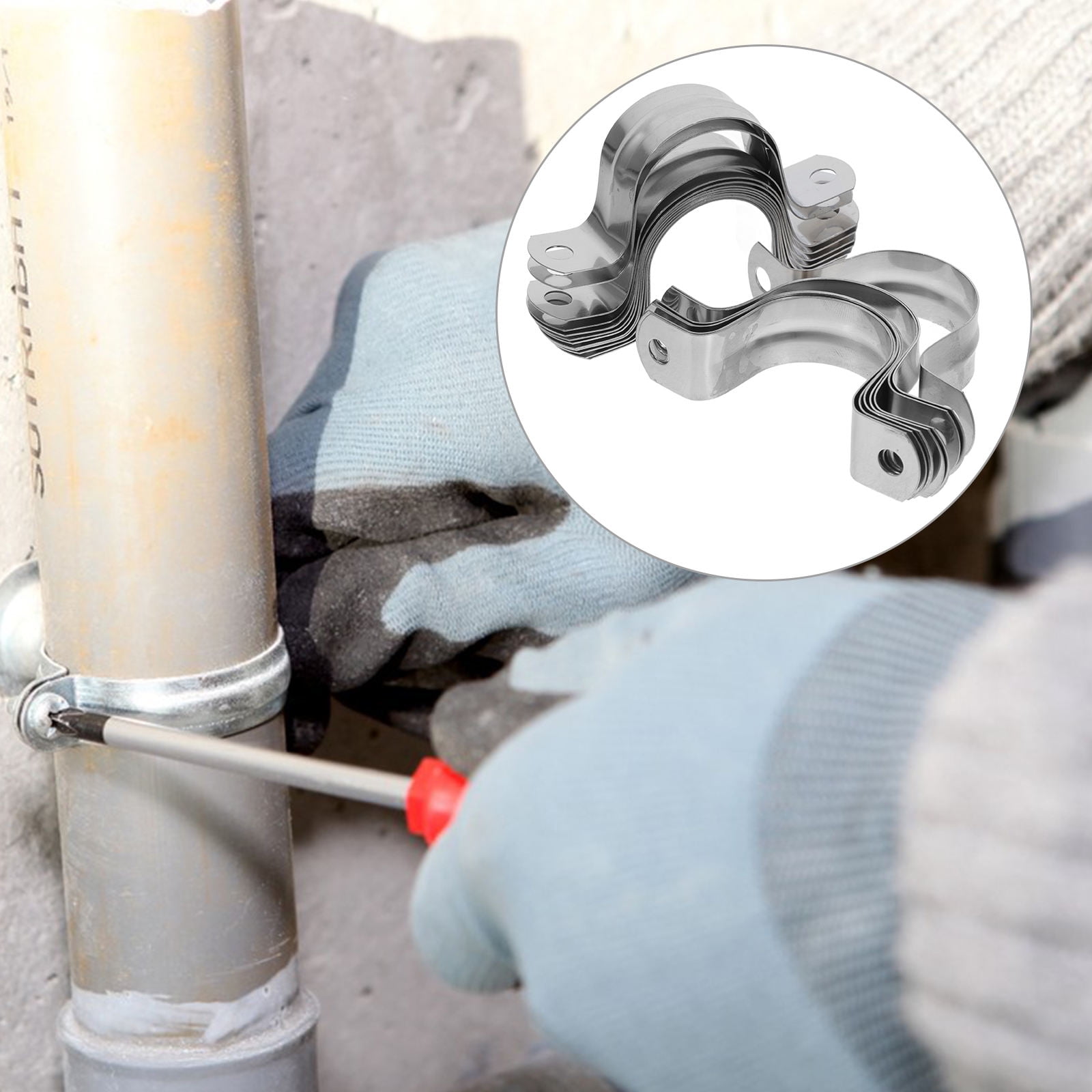 CIMAXIC 20Pcs U-Bracket Pipe Clamp for Pipeline and Conduit Support ...