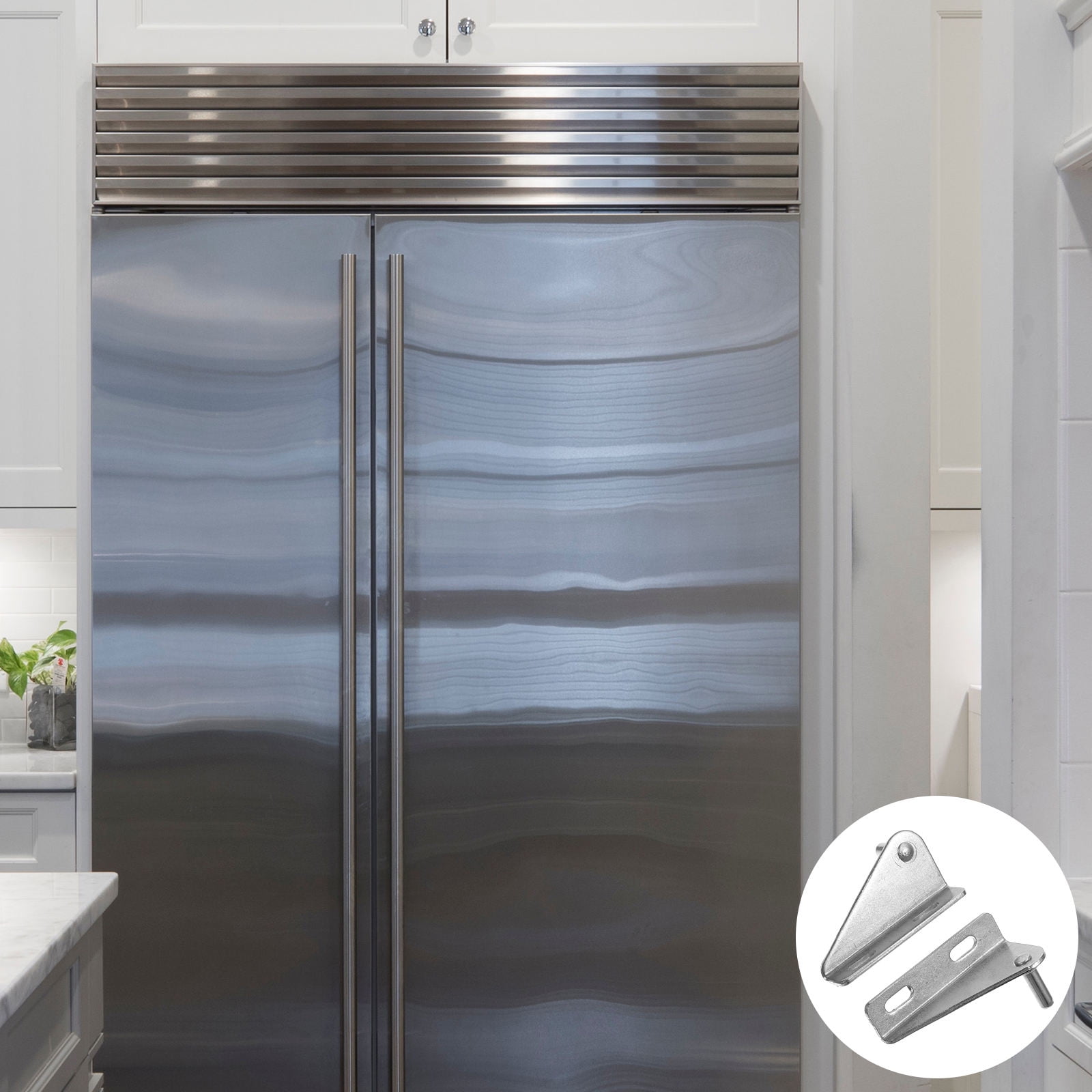 CIMAXIC 2Pcs Adjustable Tension Freezer Hinges Silver for Fridge and ...