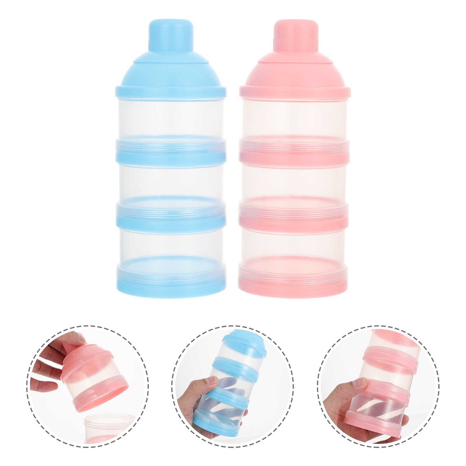 CIMAXIC 2Pcs Baby Containers with Lids Snack Box with Compartments ABS ...