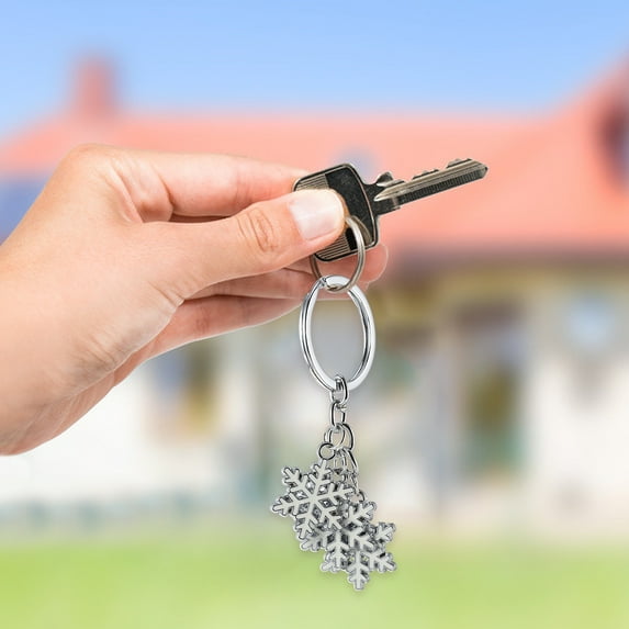 CIMAXIC 2Pcs Key Rings for Car Keys Keychains Alloy Snowflake Portable ...