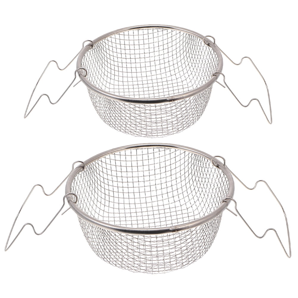 CIMAXIC 2Pcs Stainless Steel Frying Basket with Ergonomic Handle Design ...