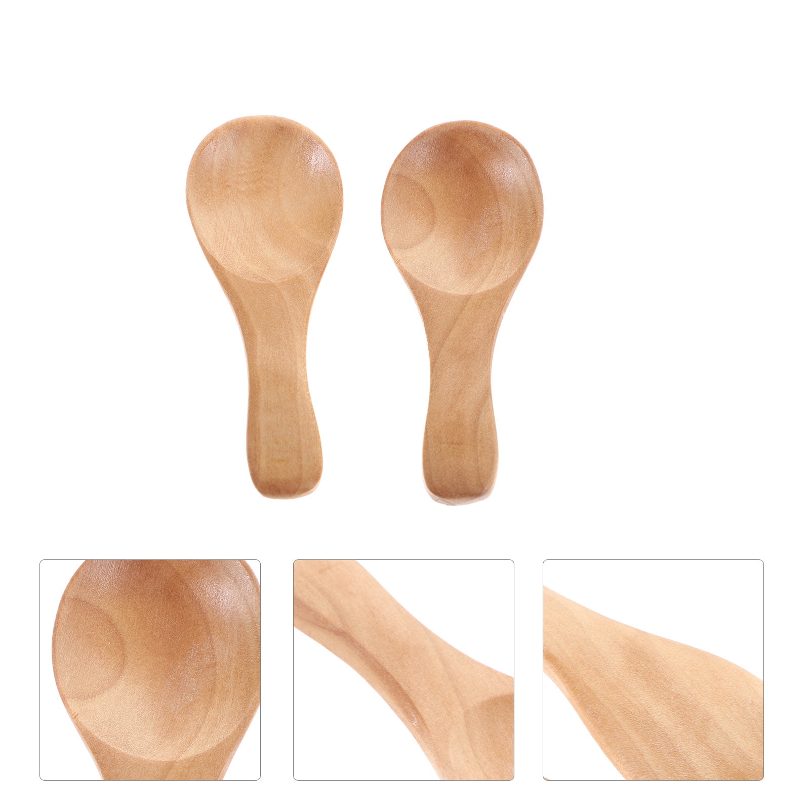 CIMAXIC 2Set Mini Wood Spoons Portable Seasoning Spoon Bamboo Material ...