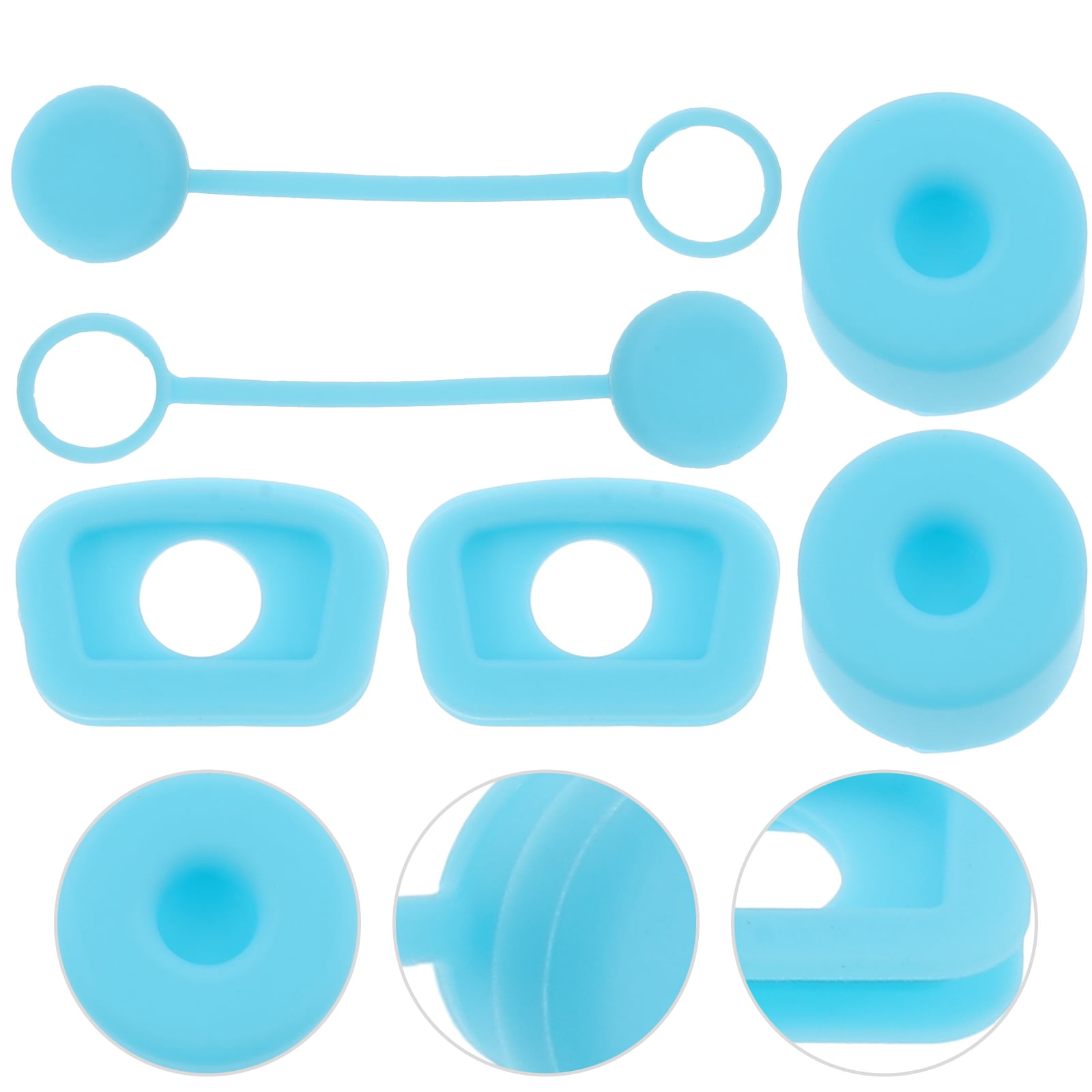 CIMAXIC Travel Silicone Spill Proof Stoppers Blue Flexible 2Pcs 0.8x0 ...
