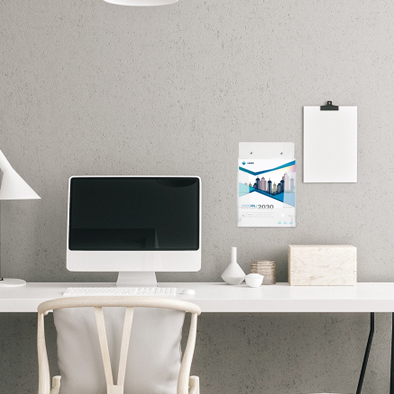 CIMAXIC 2pcs Wall-Mounted Document Display Acrylic Transparent Hold ...