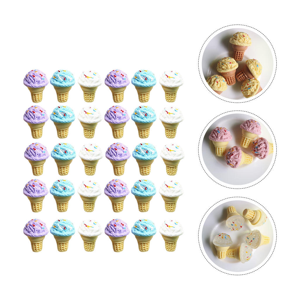 CIMAXIC 30Pcs Simulation Ice Cream Toys Plastic Miniatures Realistic ...