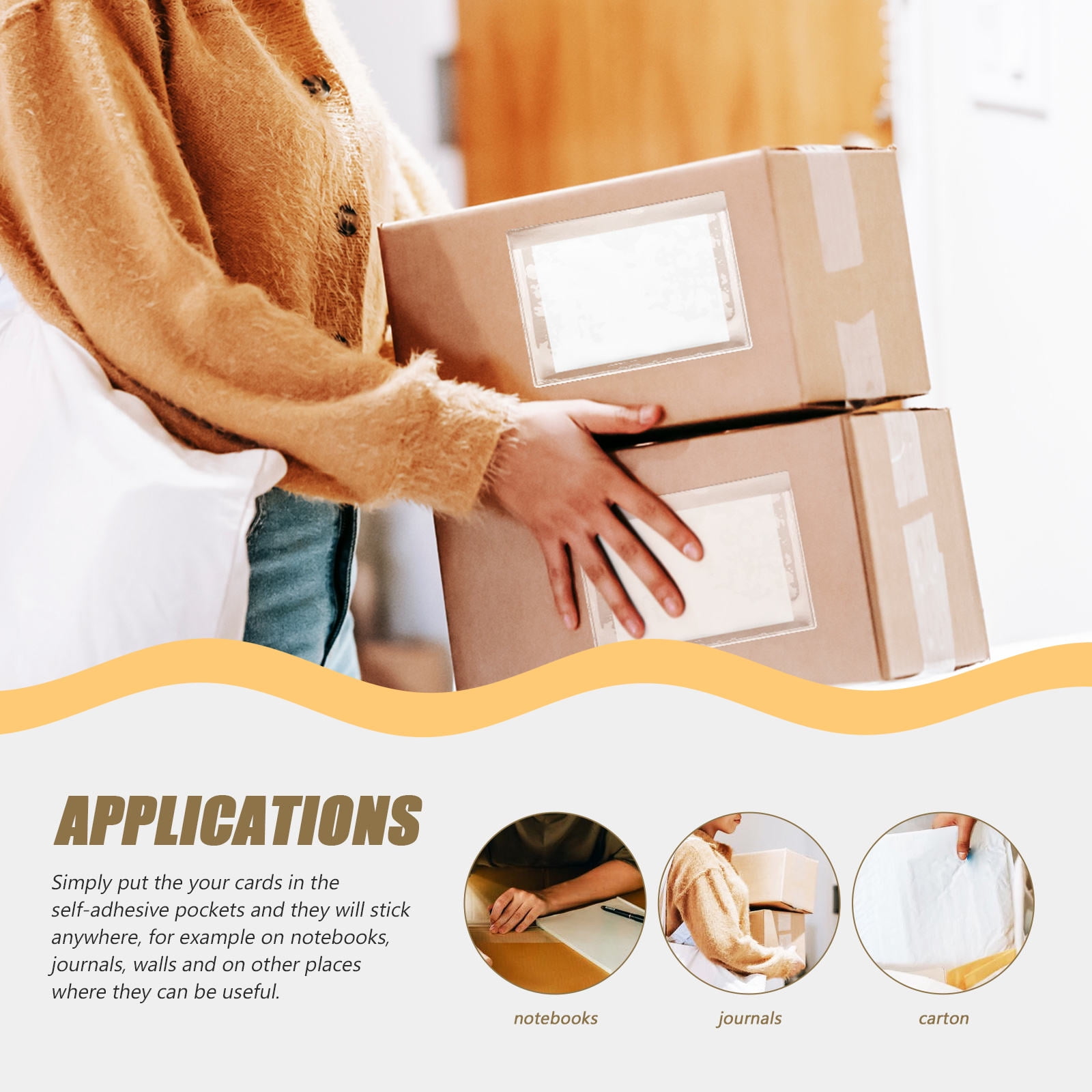 CIMAXIC Rectangular Self-Adhesive Label Pouch Transparent PVC 30Pcs ...