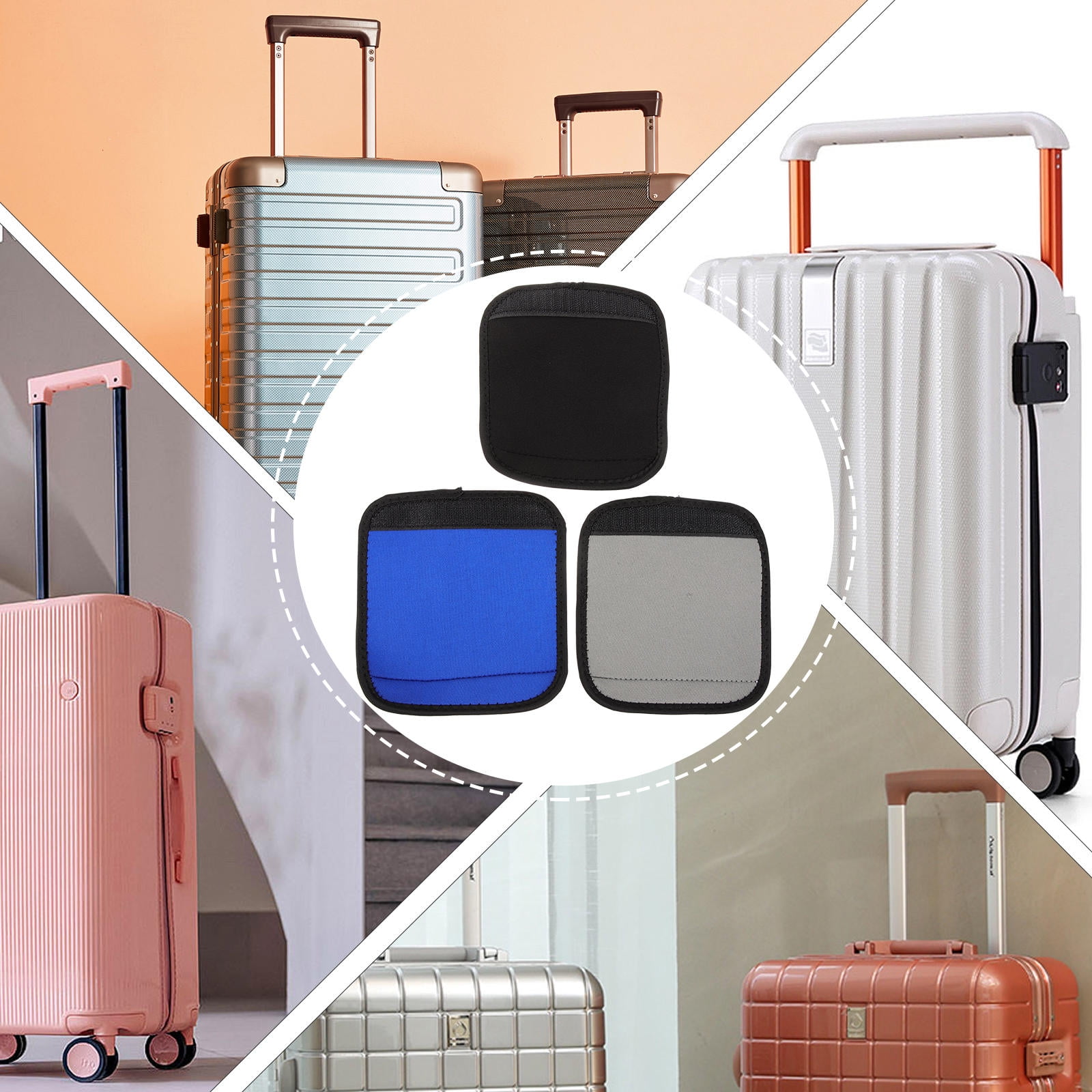 CIMAXIC 3Pcs Replacement Luggage Handle Wrap Blue Polyester for Travel ...