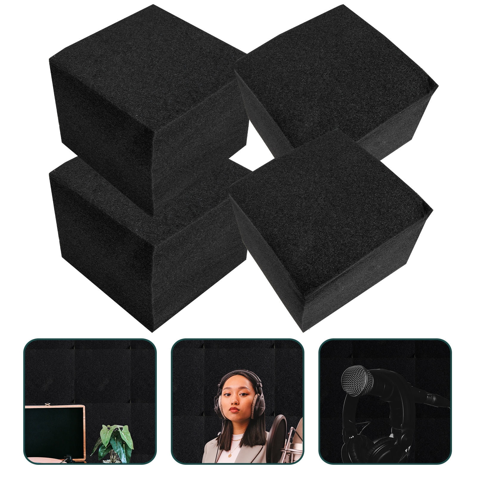 CIMAXIC 4Set Black Sponge Sound Absorbing Panels for Small and Medium ...