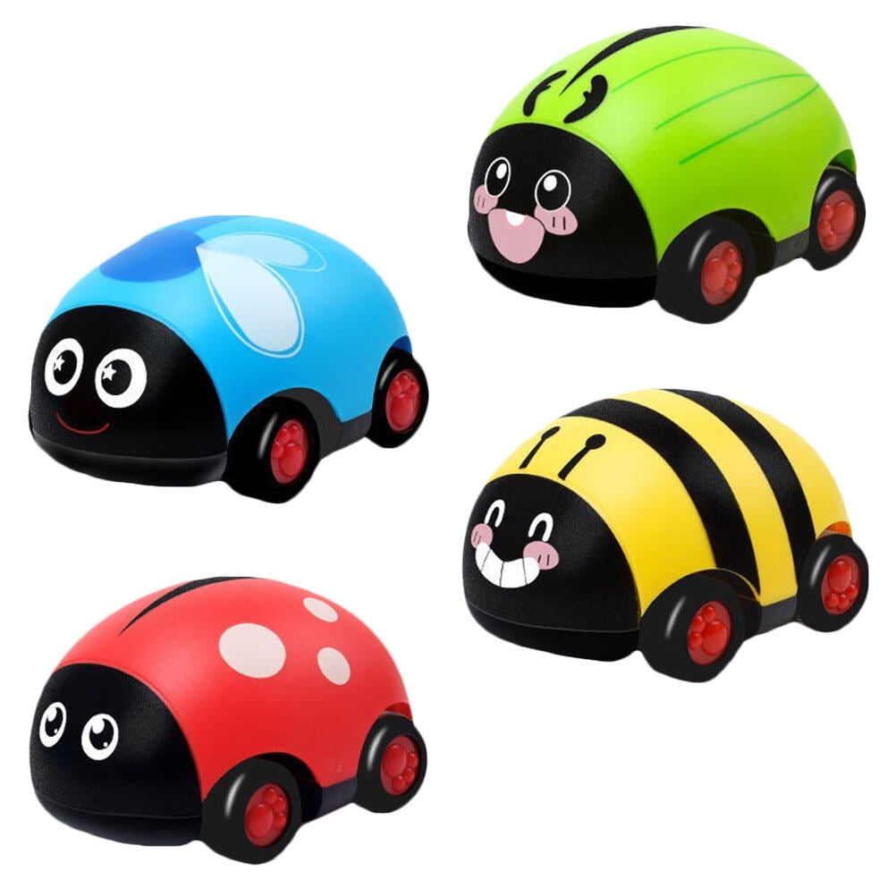 CIMAXIC 4Set Mini Pull Back Cars Ladybug Shaped Inertia Car Toy for ...