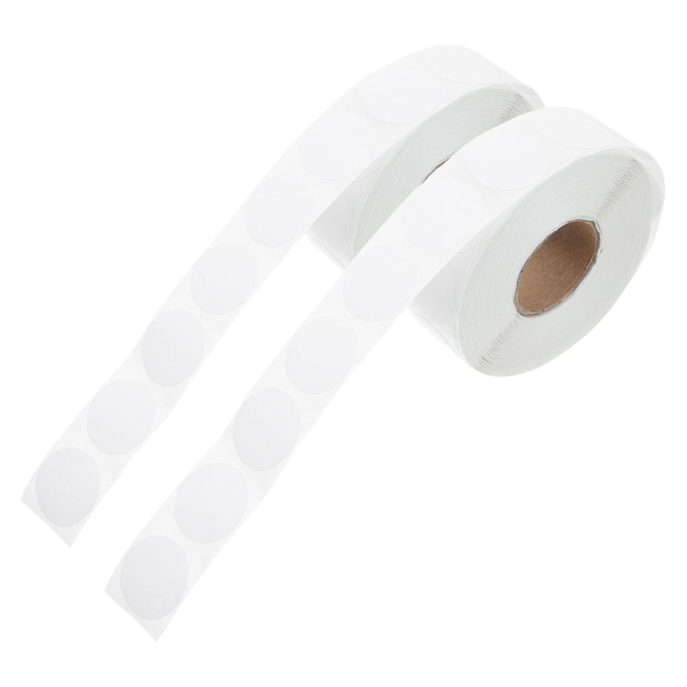 CIMAXIC 5 Rolls Round Adhesive Labels Blank Coated Stickers for ...